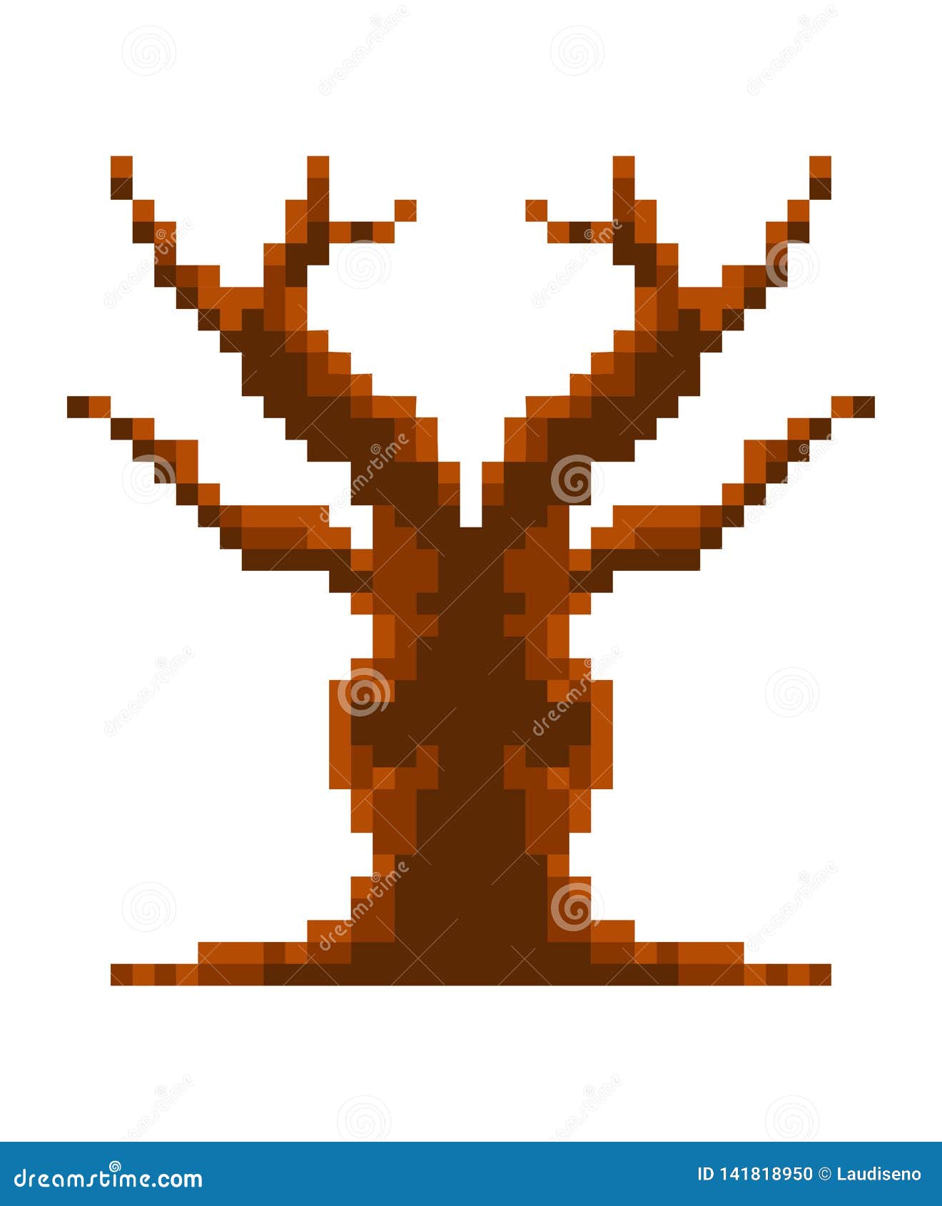 Isolated Pixel Tree. Videogame Stock Vector - Illustration of graphic ...