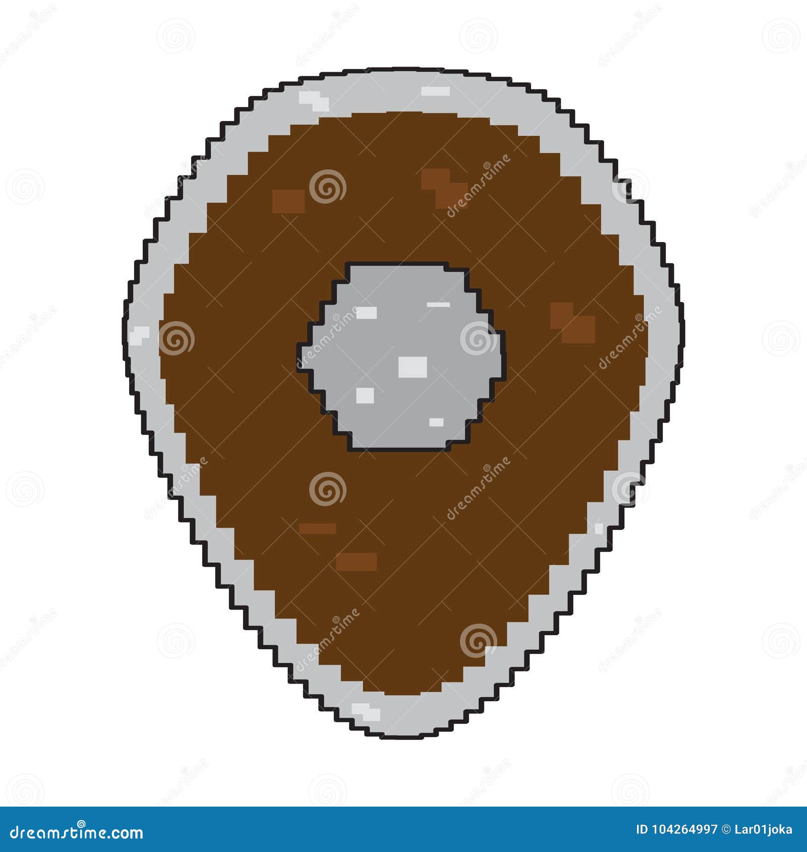 Pixelated Shield Outline Icon. Security And Protection Symbol In Pixel ...