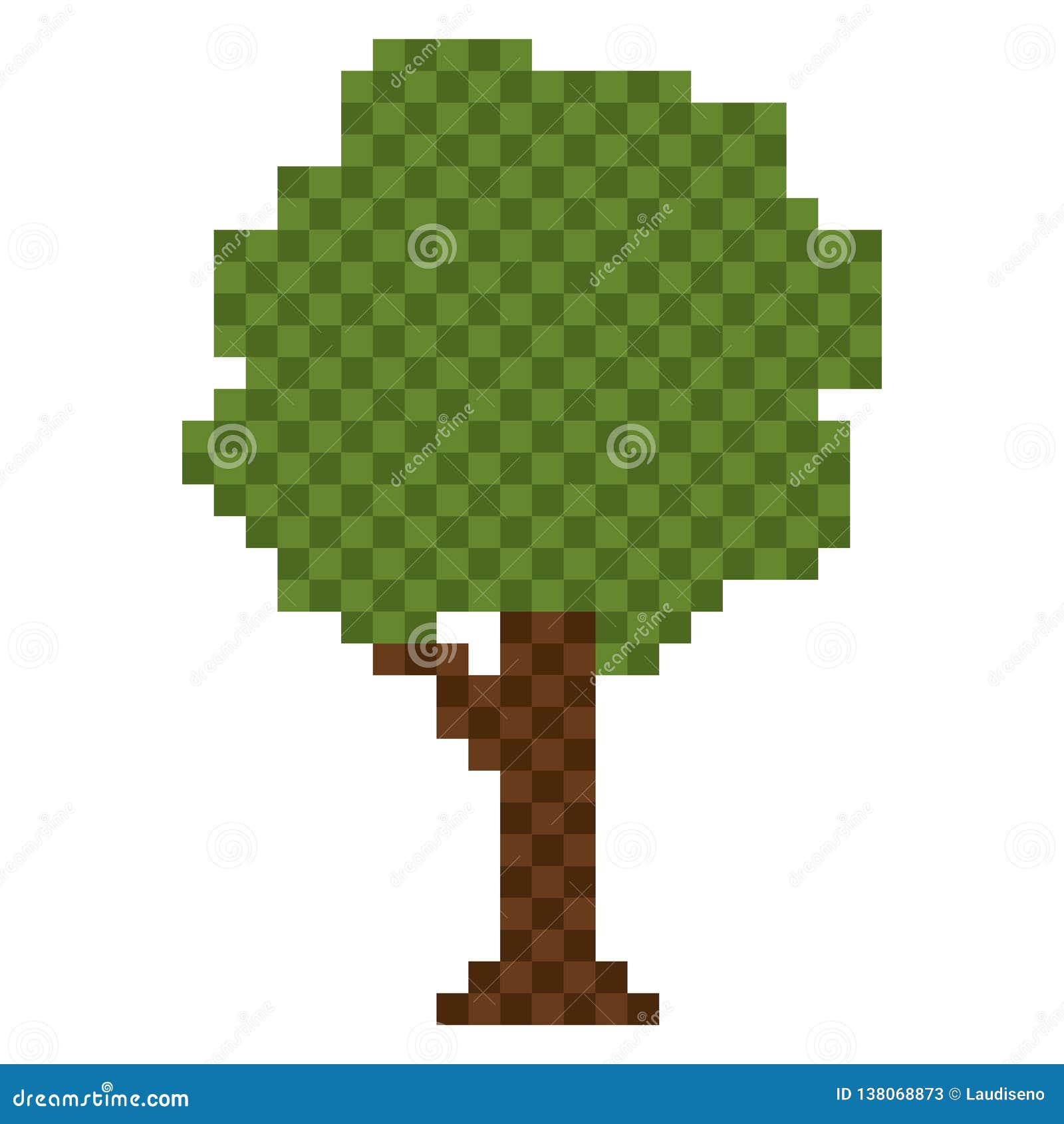 Isolated Pixelated Tree Icon Stock Vector - Illustration of shape ...