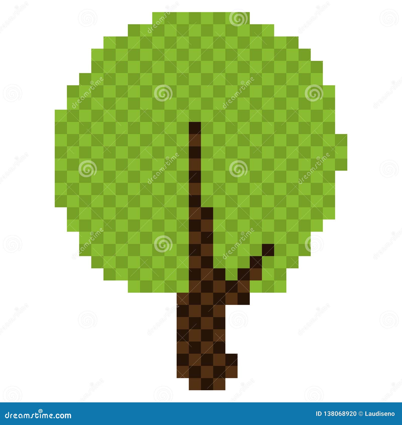 Pixelated Tree And Wood Grillage With Farm Plants Vector Illustration ...