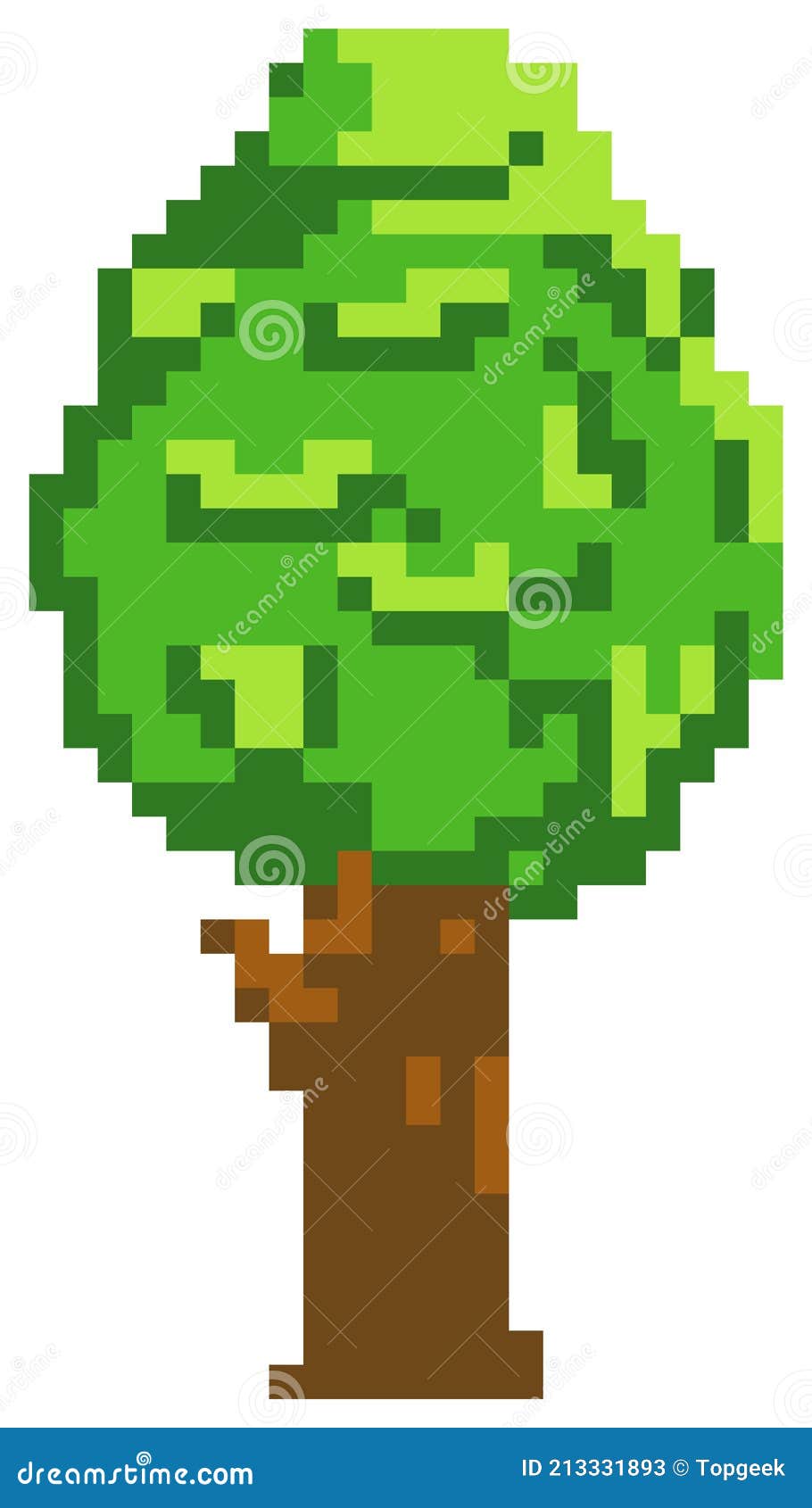 Isolated Tree with Green Foliage on White Background. Deciduous Plant ...