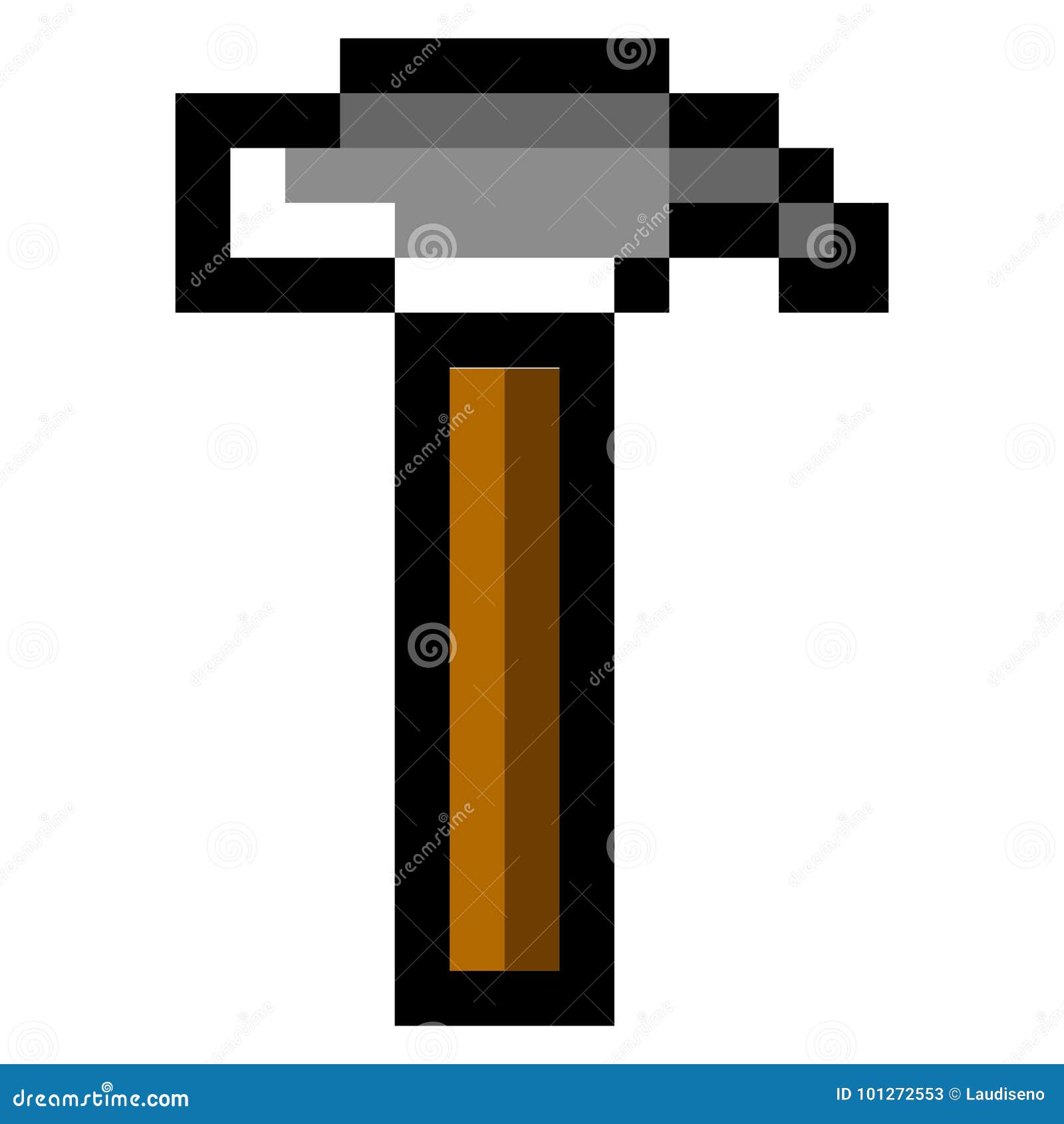 Isolated pixeled hammer stock illustration. Illustration of digitally ...
