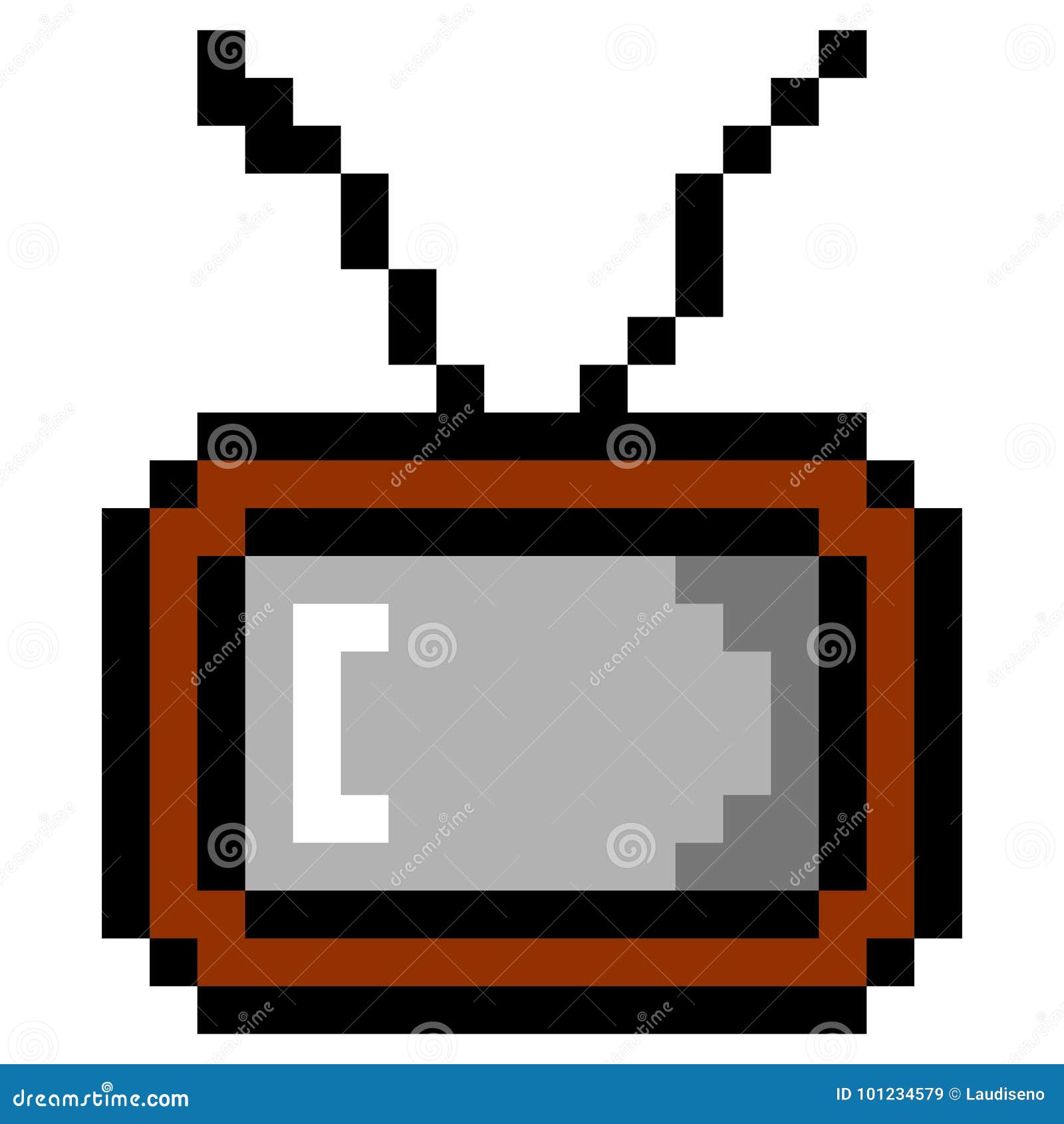 Isolated pixeled tv stock vector. Illustration of color - 101234579