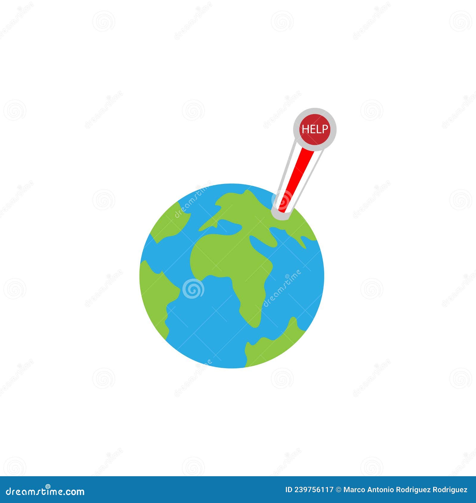 Isolated Planet Earth with High Temperature Global Warming Vector Stock ...