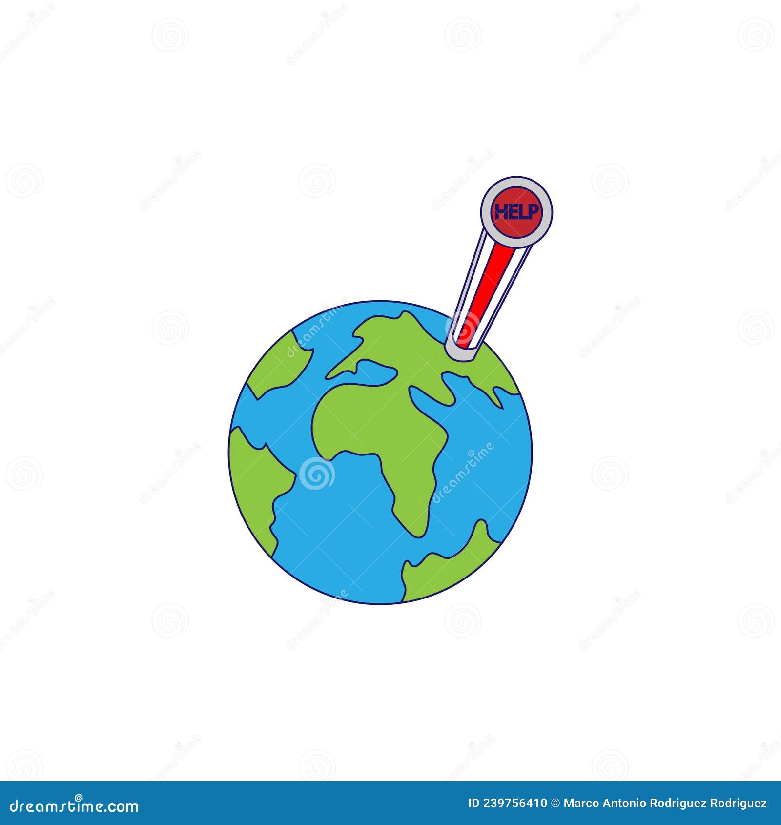 Isolated Planet Earth with High Temperature Global Warming Vector Stock ...