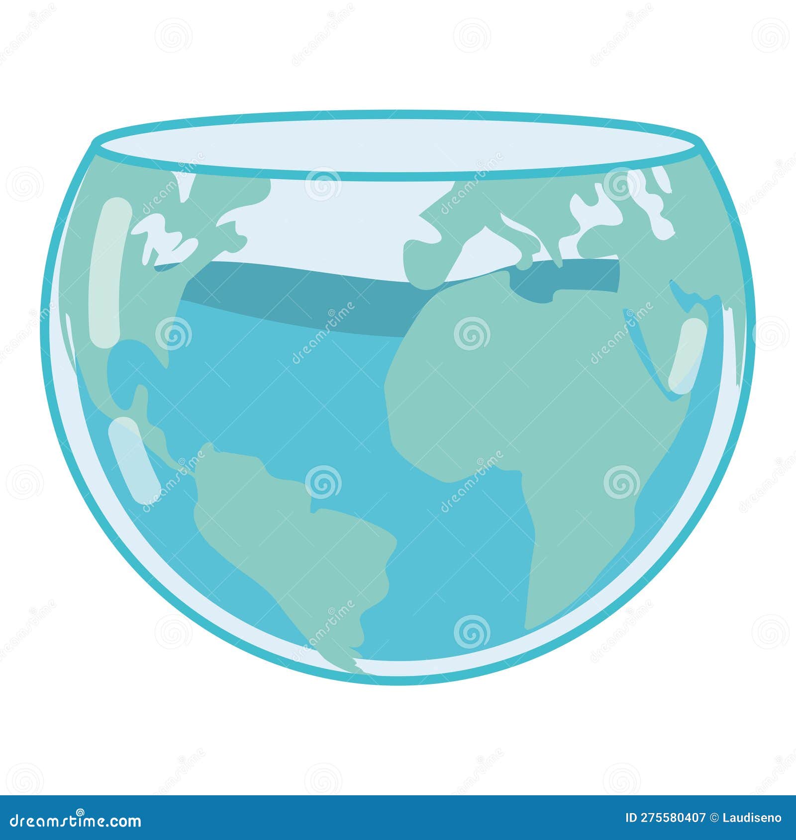 Isolated Planet Earth with Water Vector Stock Vector - Illustration of ...