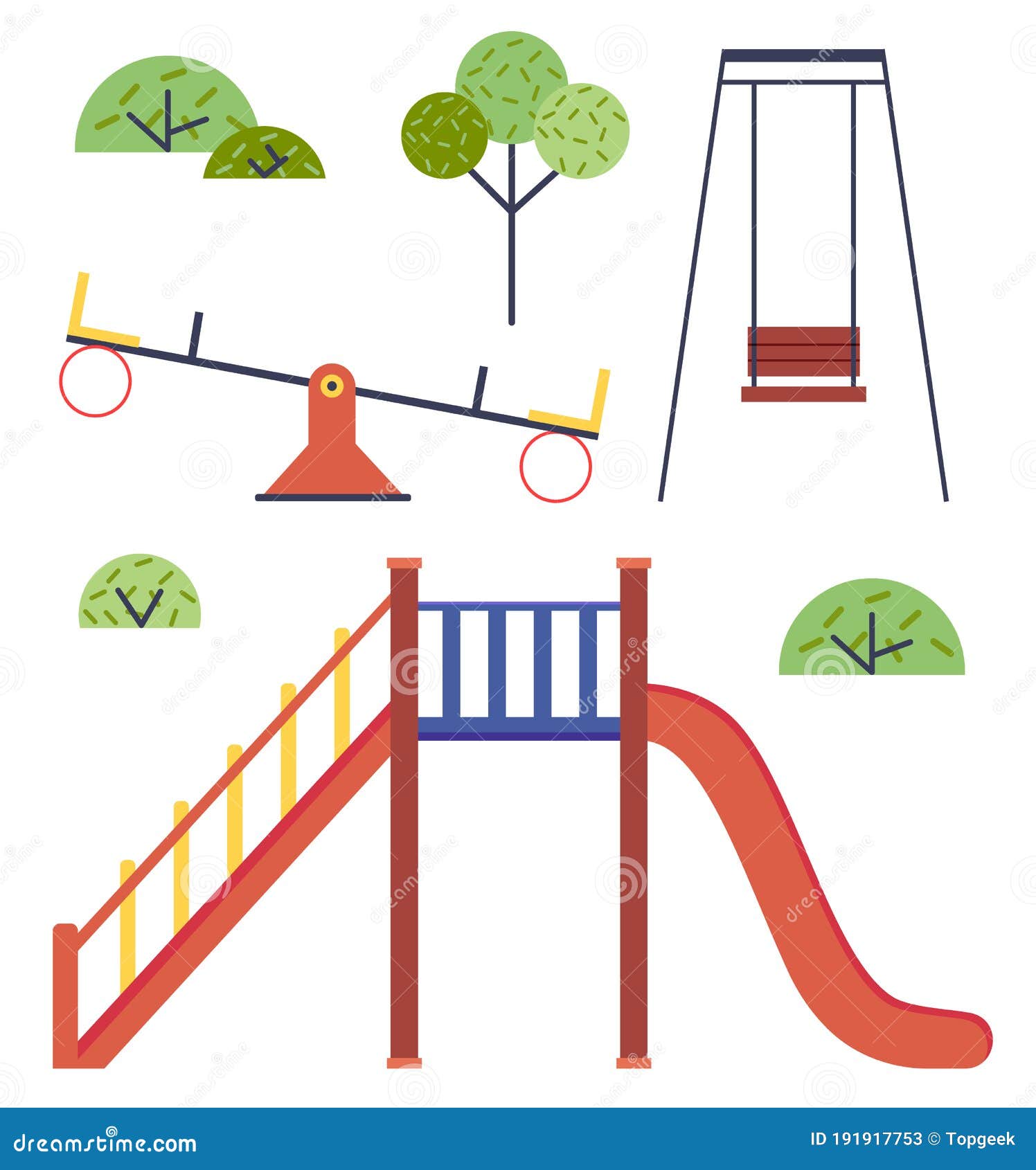 Set Of Isolated Playground Equipments,kindergarten Cartoon Vector ... Set Of Isolated Playground Equipments,kindergarten Cartoon Vector ...