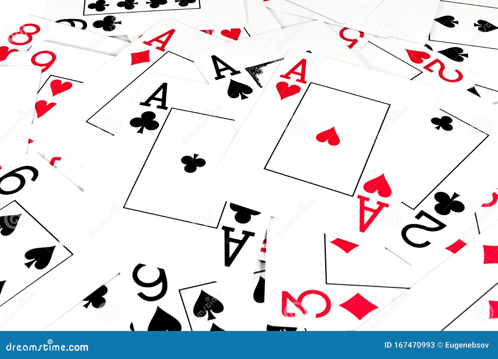 Isolated Playing Cards on White Background Stock Image - Image of black ...