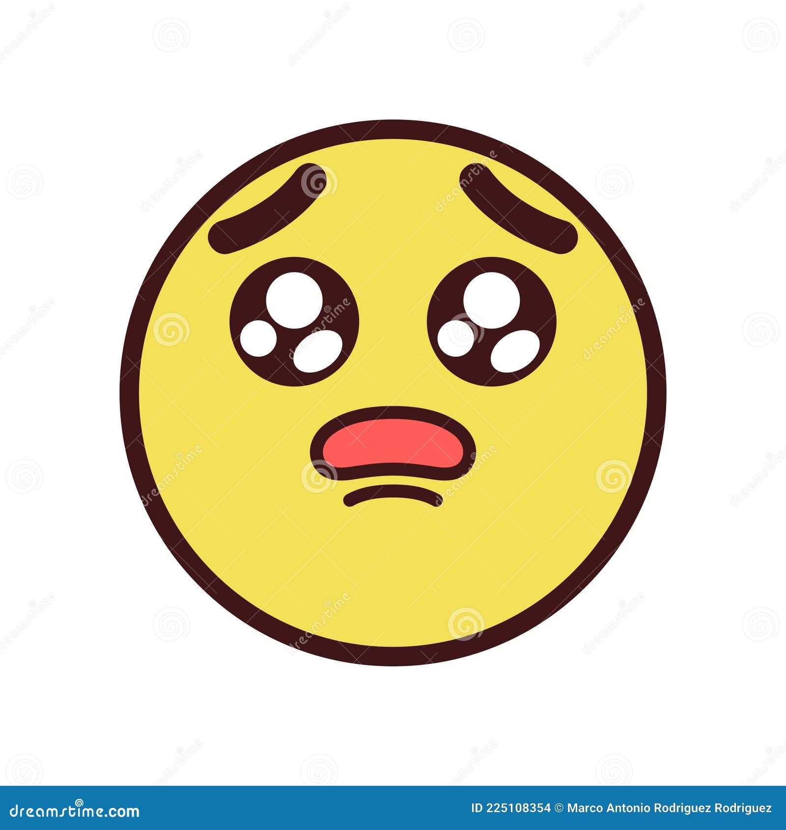 Pleading Emoji Face With Big Eyes. Isolated. Big Eyes Emoji. Vector ...