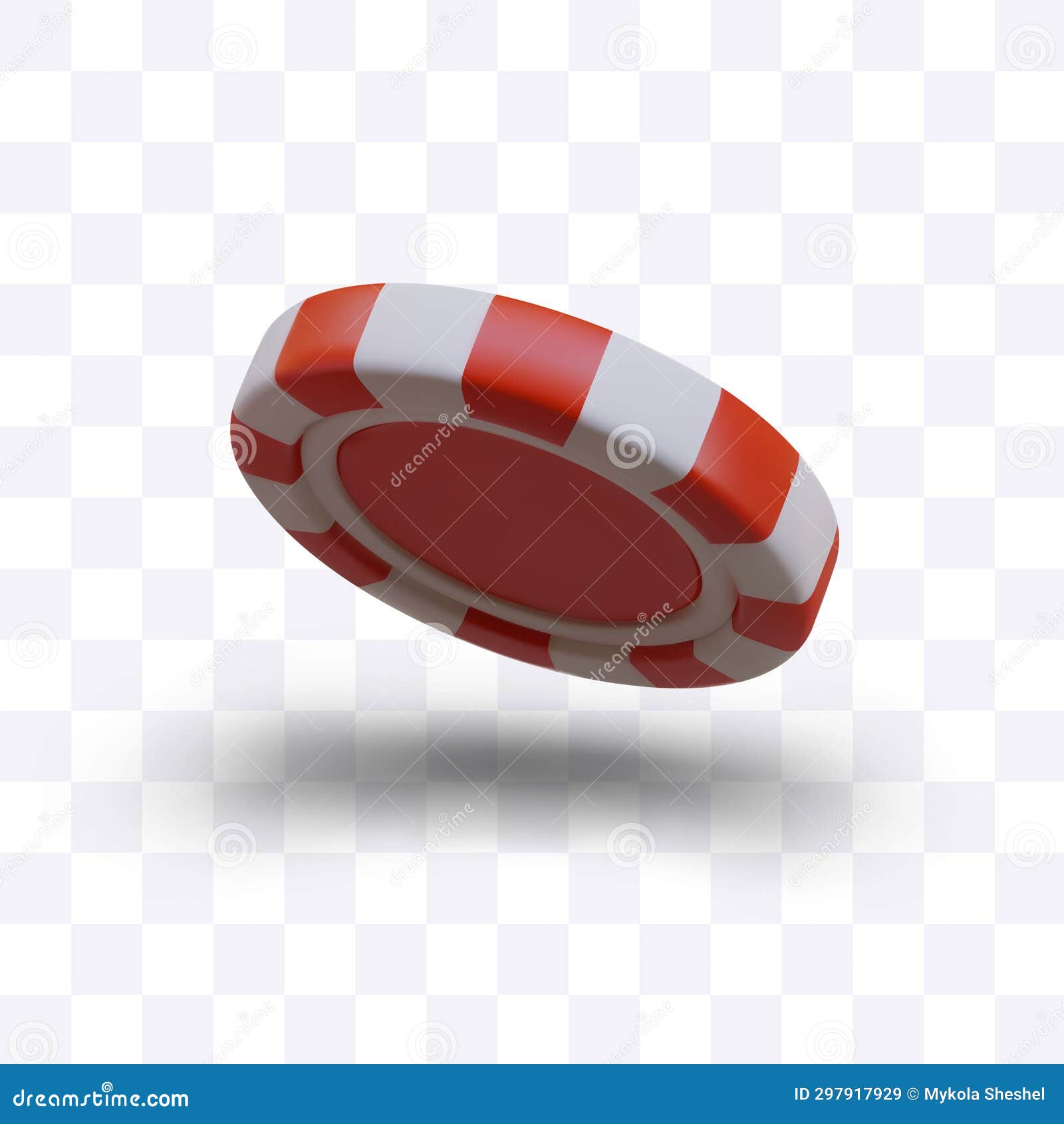 Isolated Poker Red Chip. Falling Realistic Gambling Element Stock ...