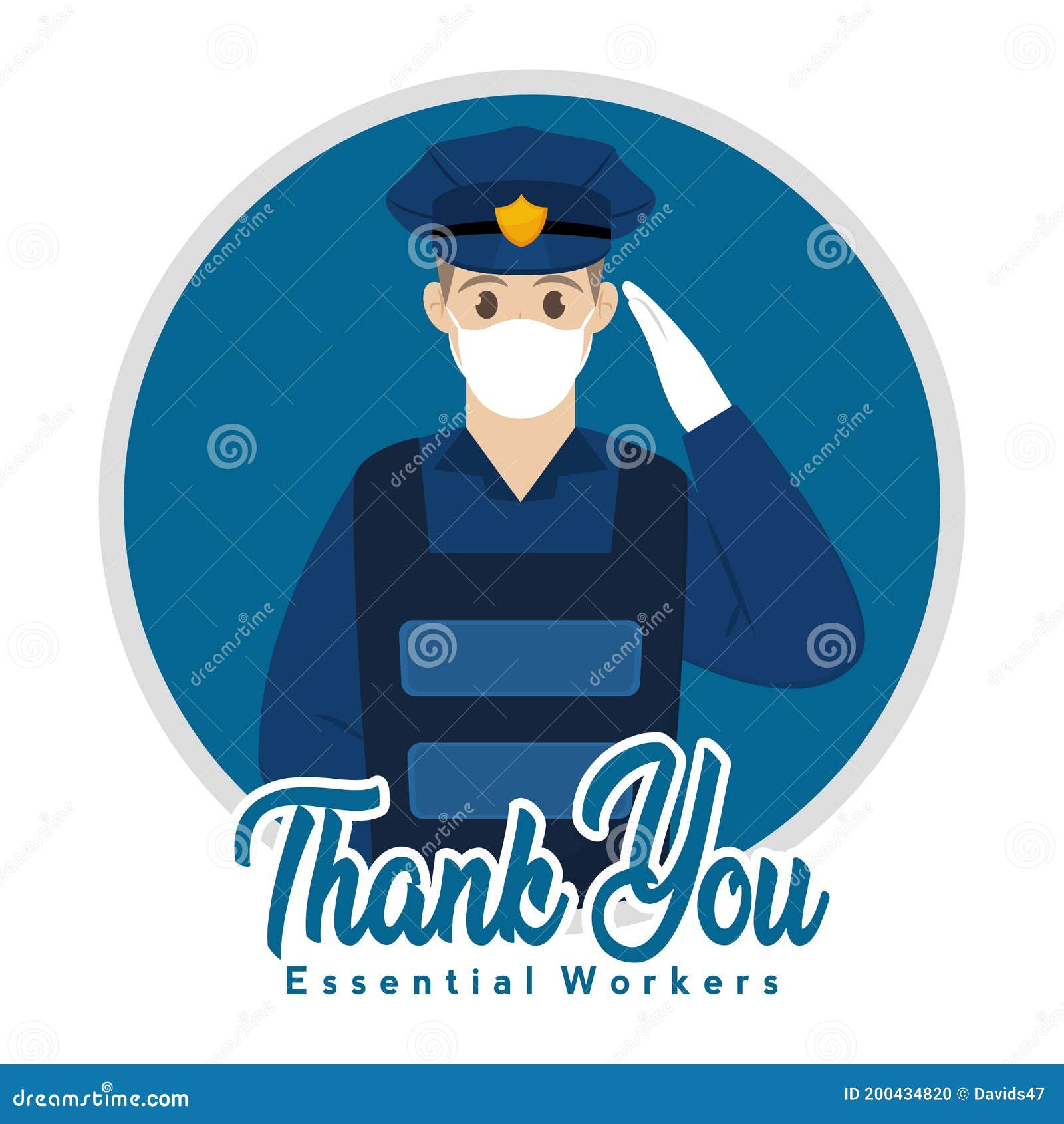 Thank You Police Badge Vector Illustration | CartoonDealer.com #299628448