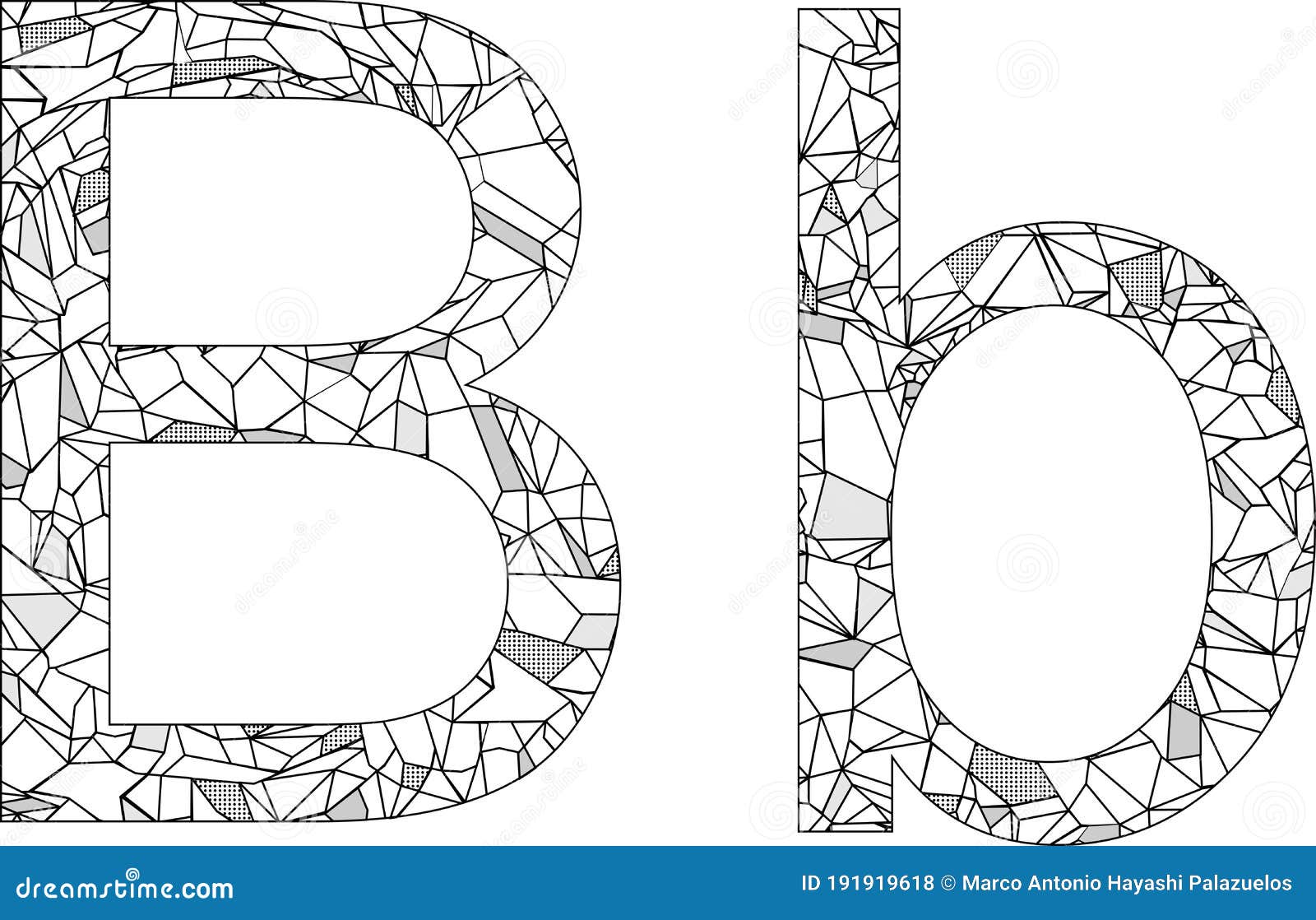 Isolated Polygon Letter B Illustration Set Collection Stock Vector ...