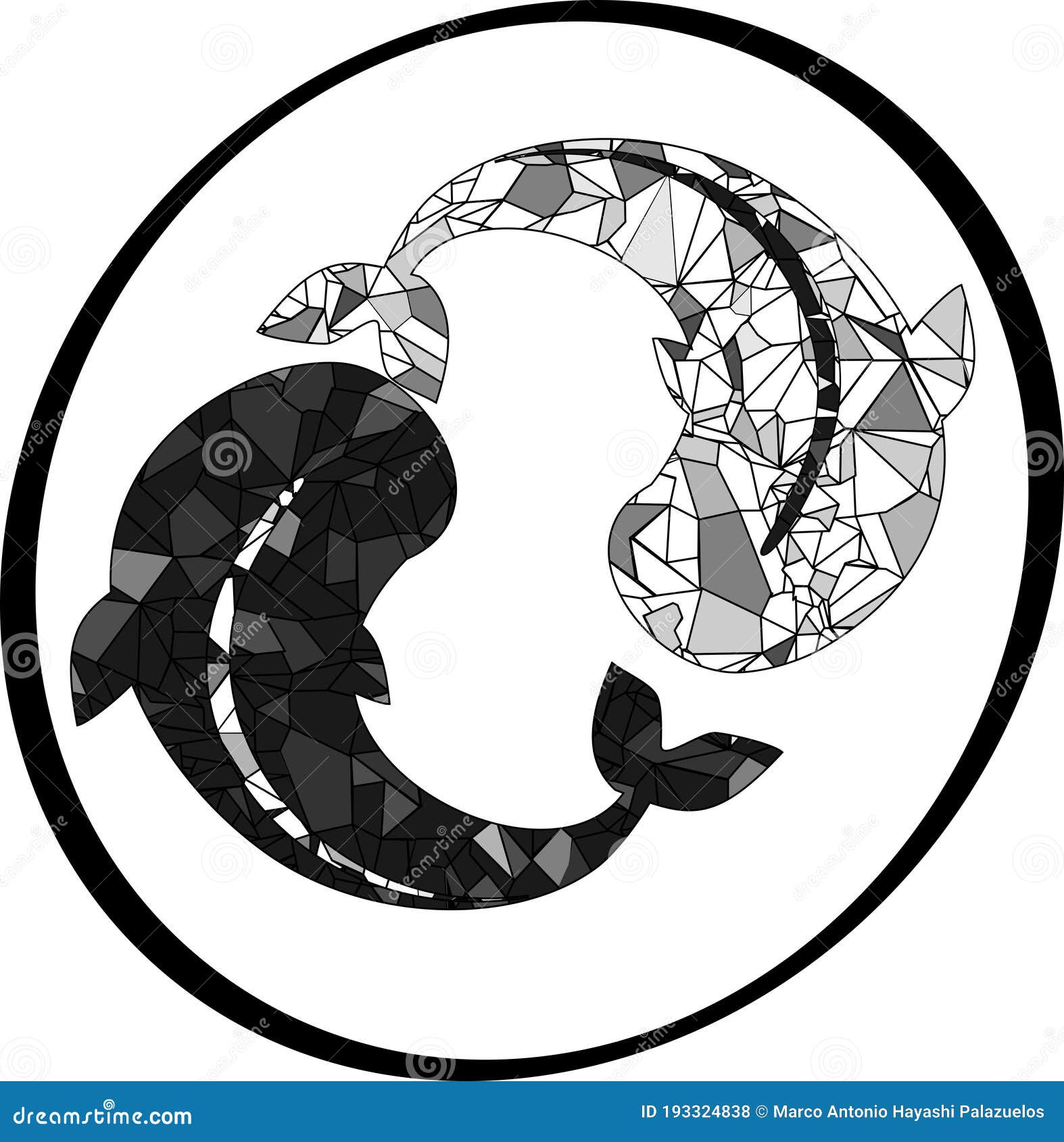 Isolated Polygonal Form Japanese Koi Fish Asian Illustration Stock ...