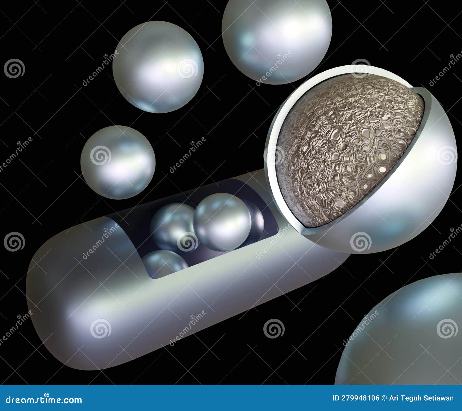 Isolated Polymer Matrix With Agent Inside Of Nanosphere Royalty-Free ...