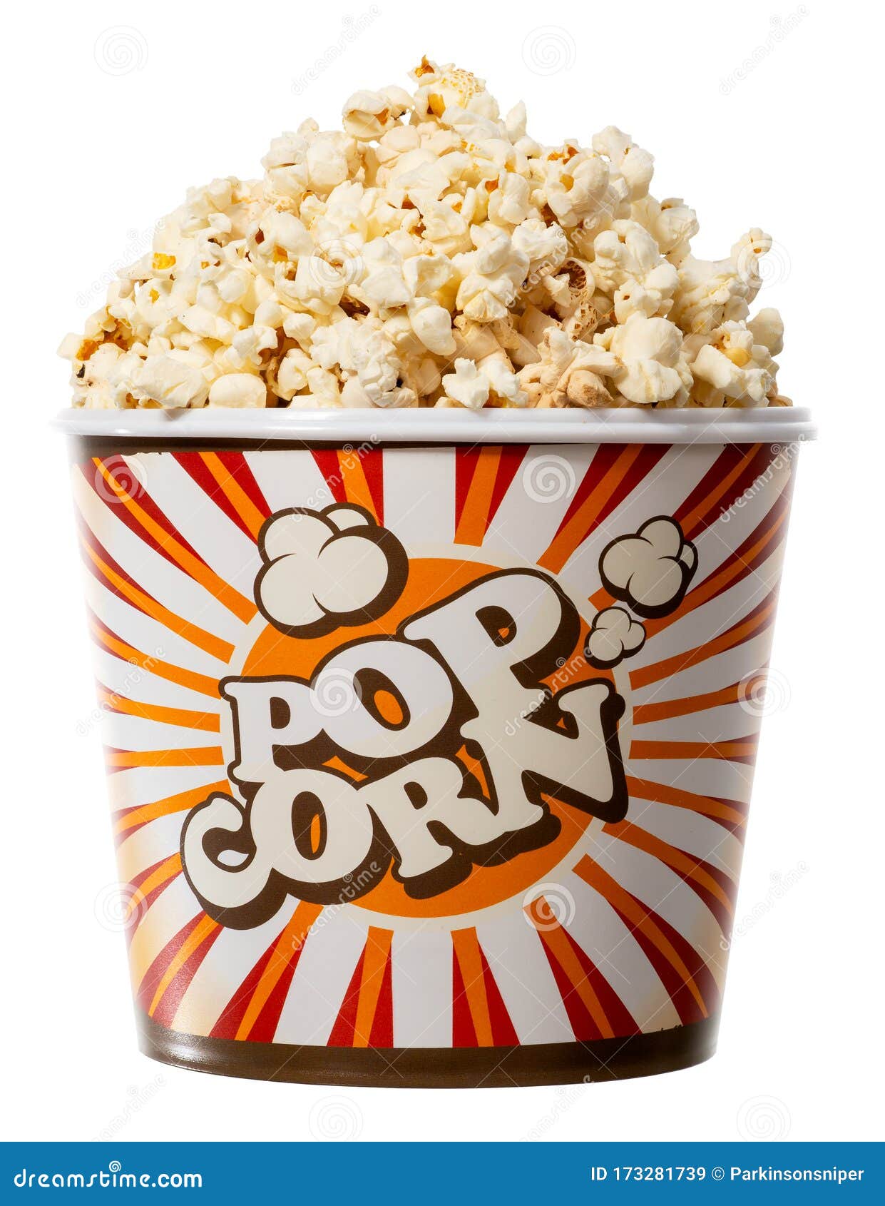 Isolated Pop Corn Bucket stock image. Image of salty - 173281739