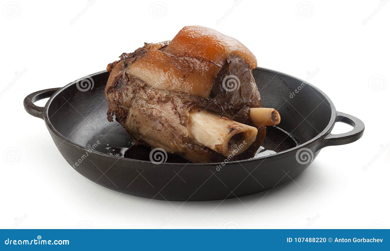 Isolated pork knuckle stock photo. Image of food, cook - 107488220