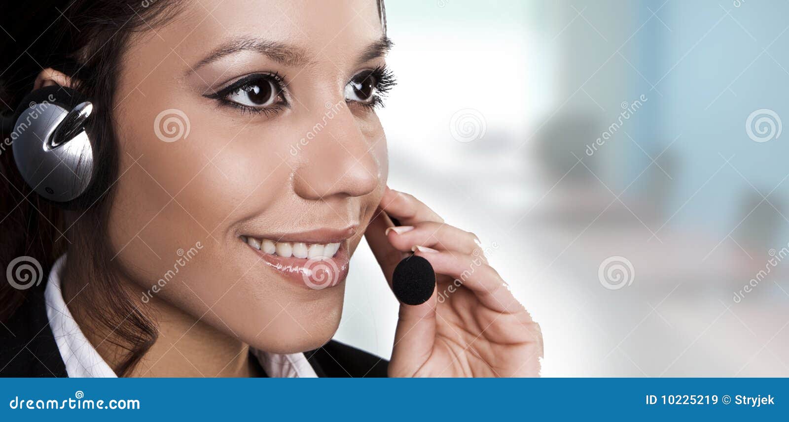 Isolated Portrait of a Beautiful Helpdesk Stock Image - Image of ...