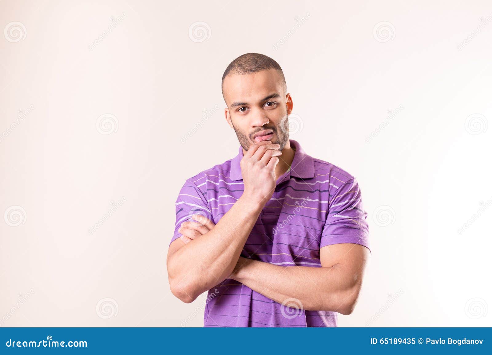 Isolated Portrait of Doubting African Man Stock Image - Image of ...