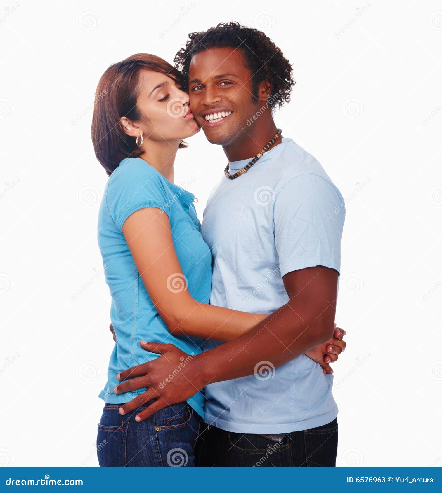 Isolated Portrait of a Intimate Young Couple Stock Image - Image of ...