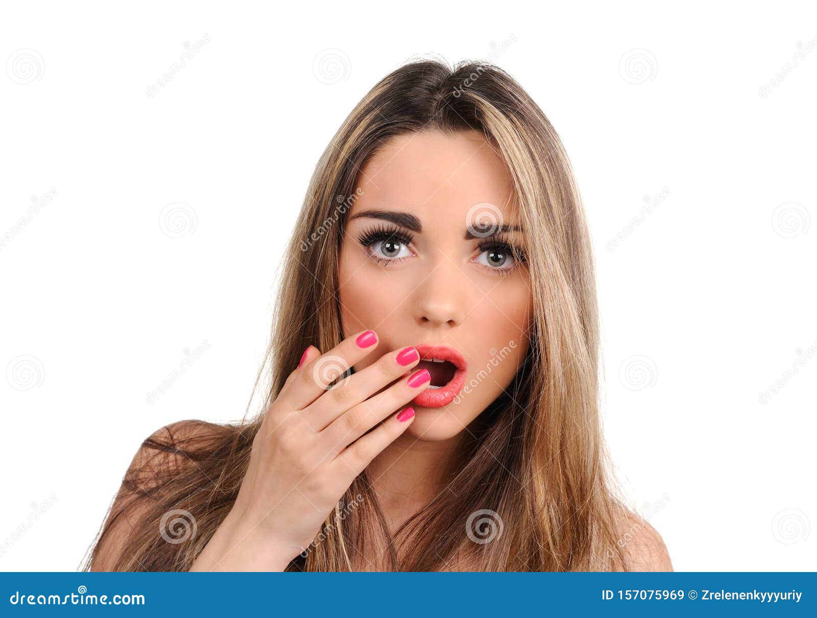 Isolated Portrait Shot Of A Beautiful Caucasian Woman Happy And
