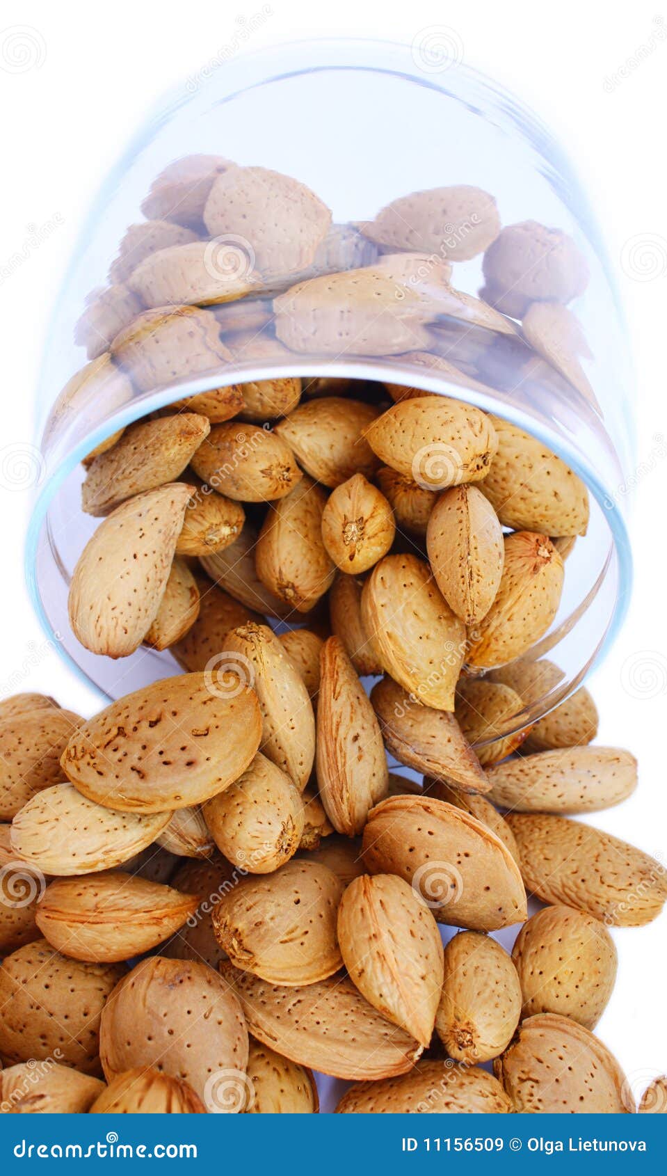 Isolated Pour Out from Glass Jar Almonds Stock Image - Image of food ...