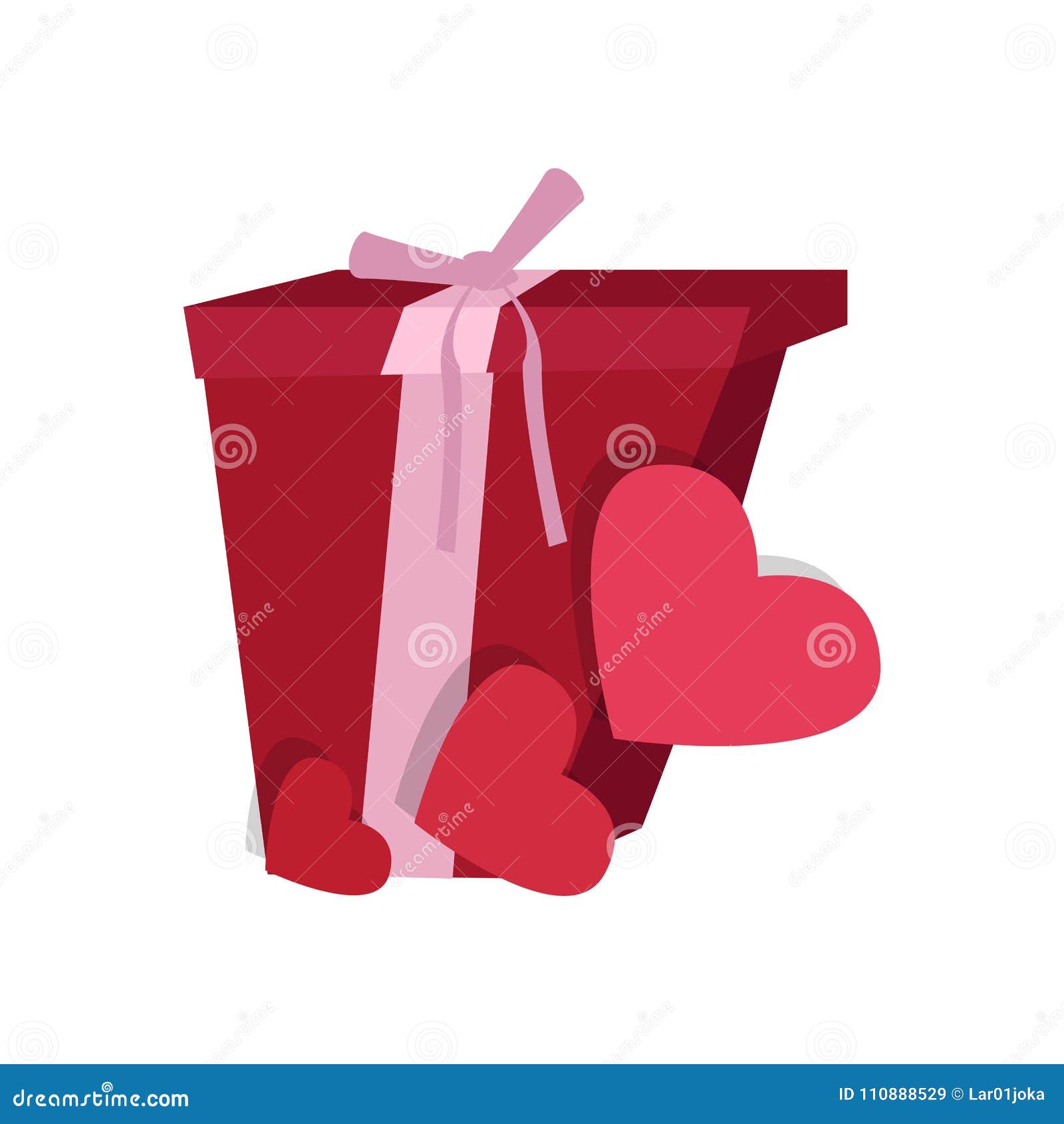 Present with heart shapes stock vector. Illustration of event - 110888529