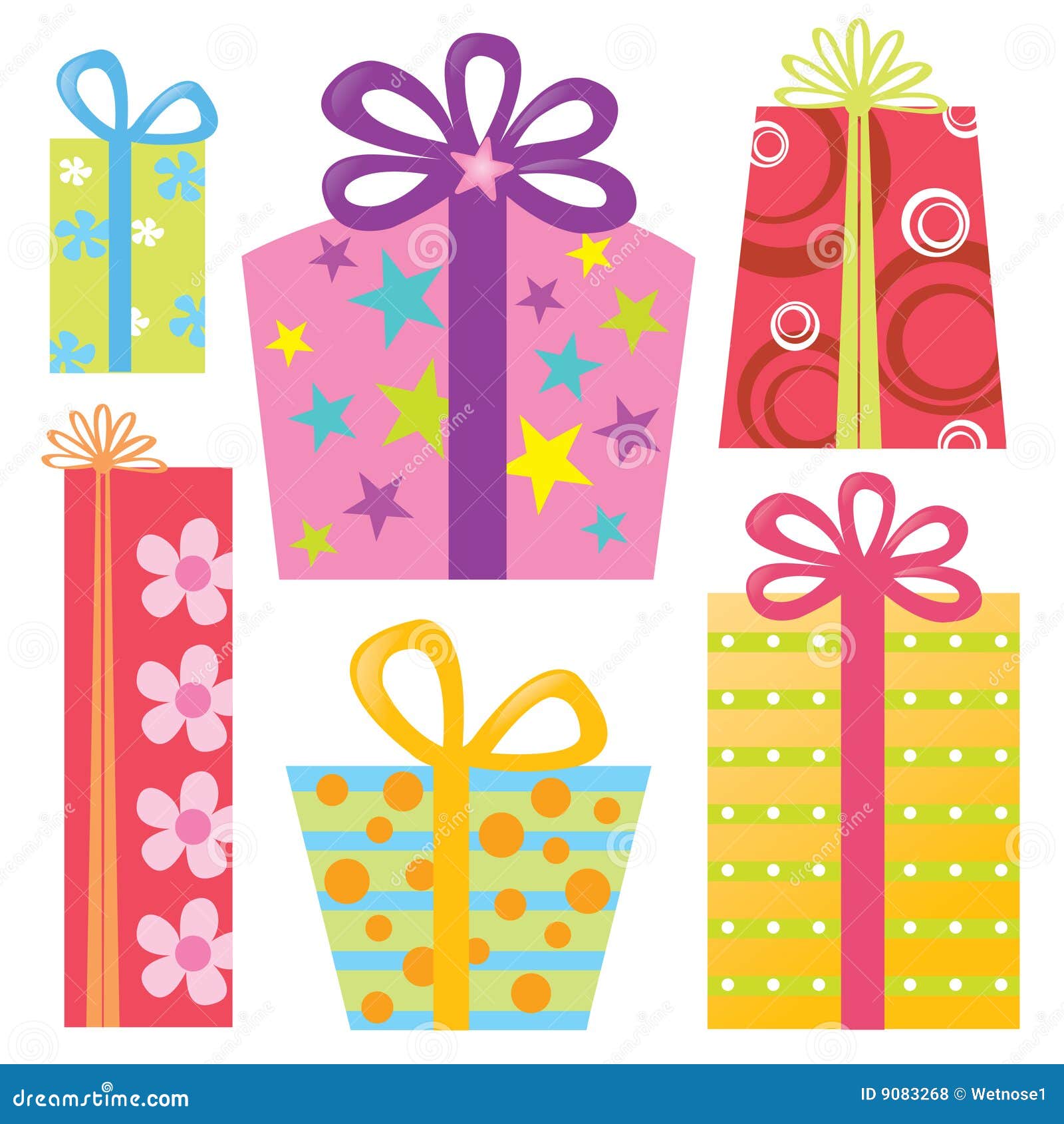 Isolated Presents/Gifts Set Stock Vector - Illustration of idea, polka ...