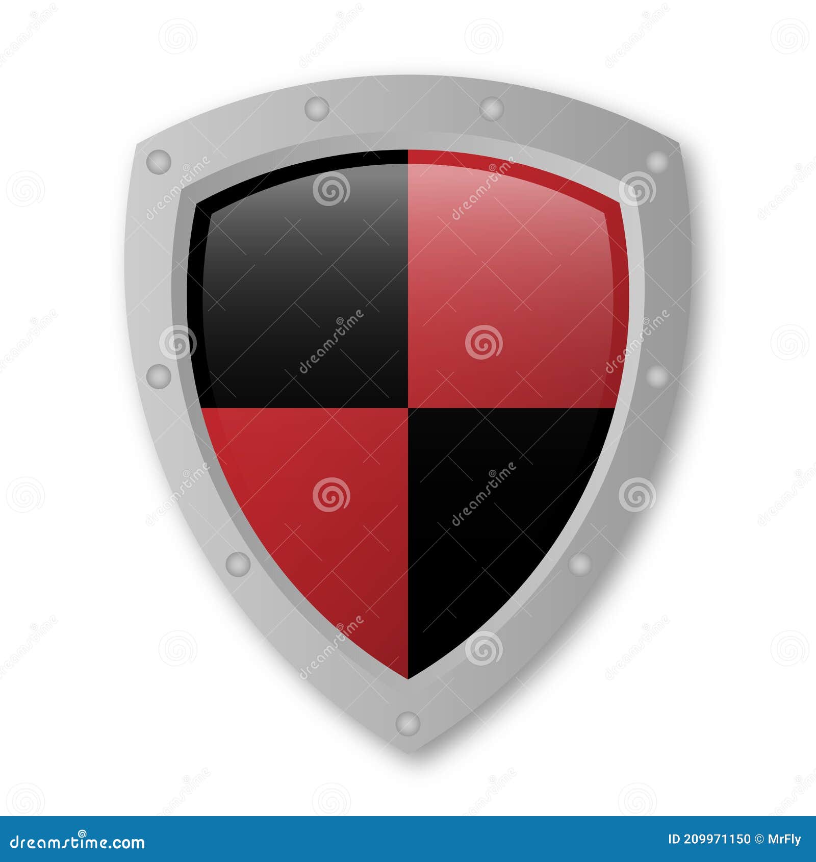 Black and Red Protection Shield, Vector Illustration Stock Vector ...