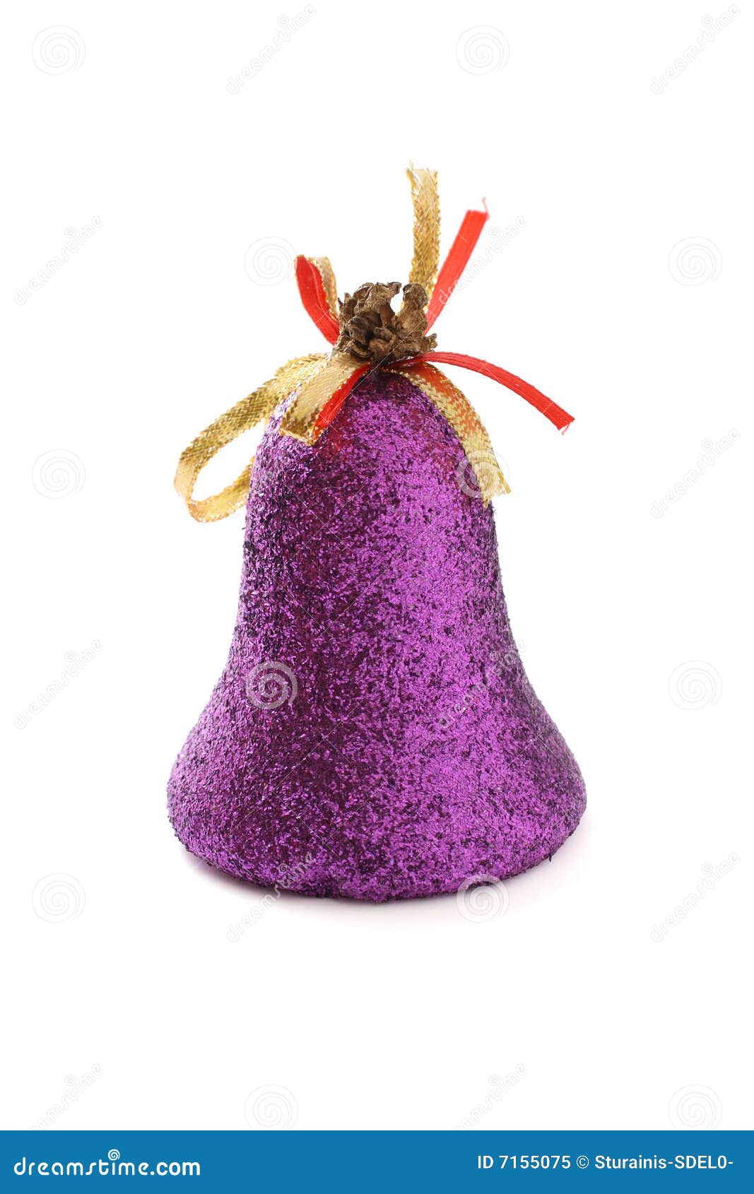 Isolated Purple Decorative Christmas Bell Stock Image - Image of ...