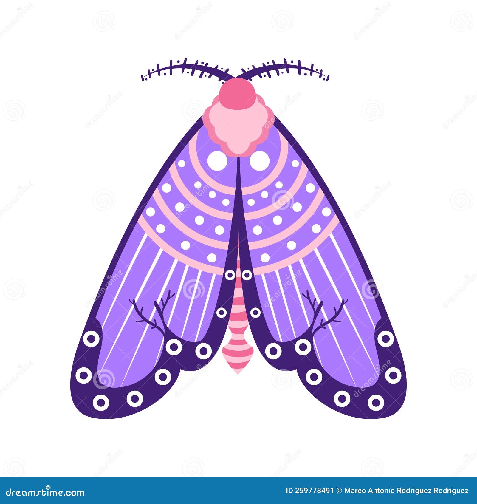 Isolated Purple Moth Vector Illustration Stock Vector - Illustration of ...