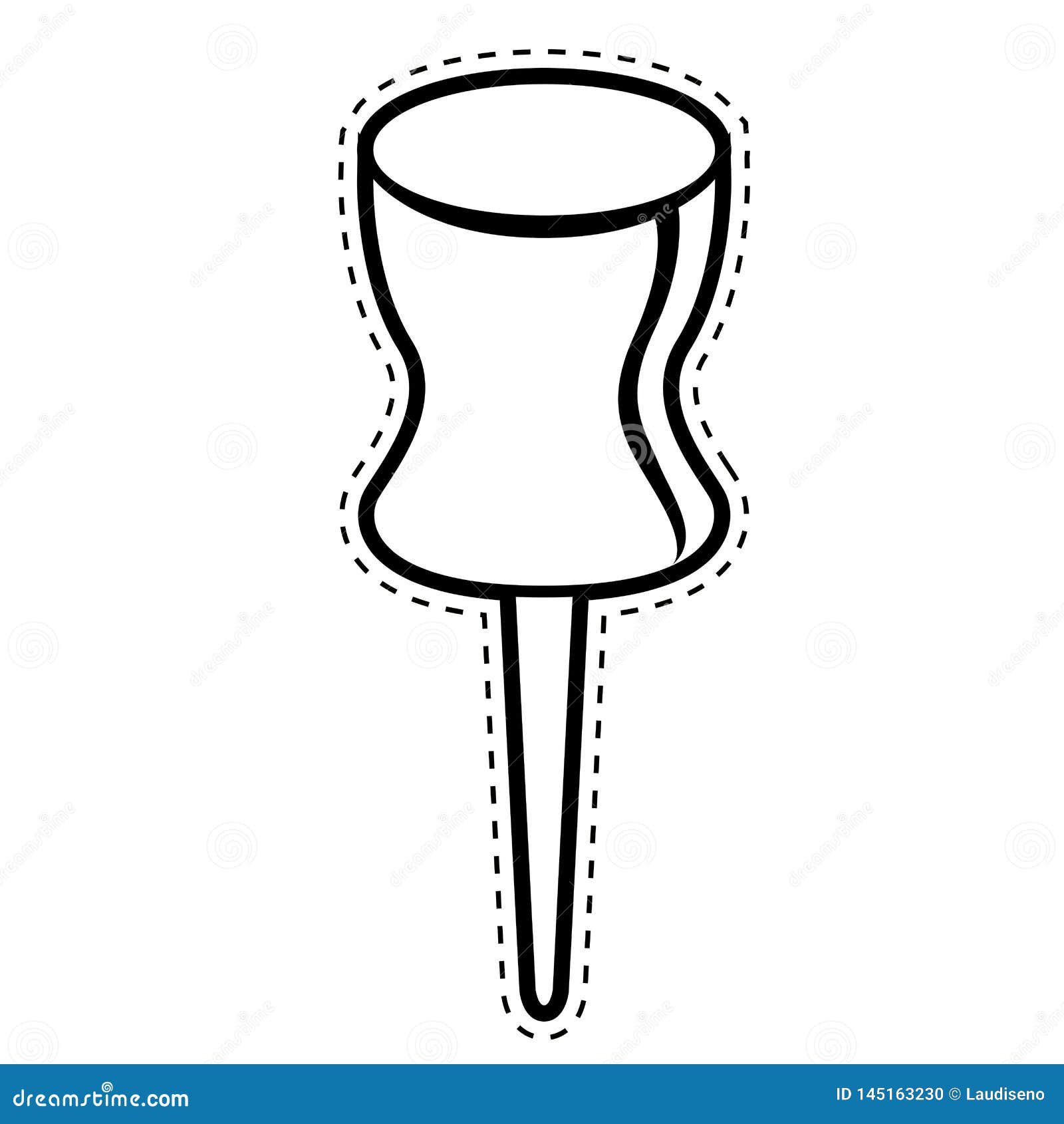 Isolated Pushpin Dotted Sticker Stock Vector - Illustration of clip ...