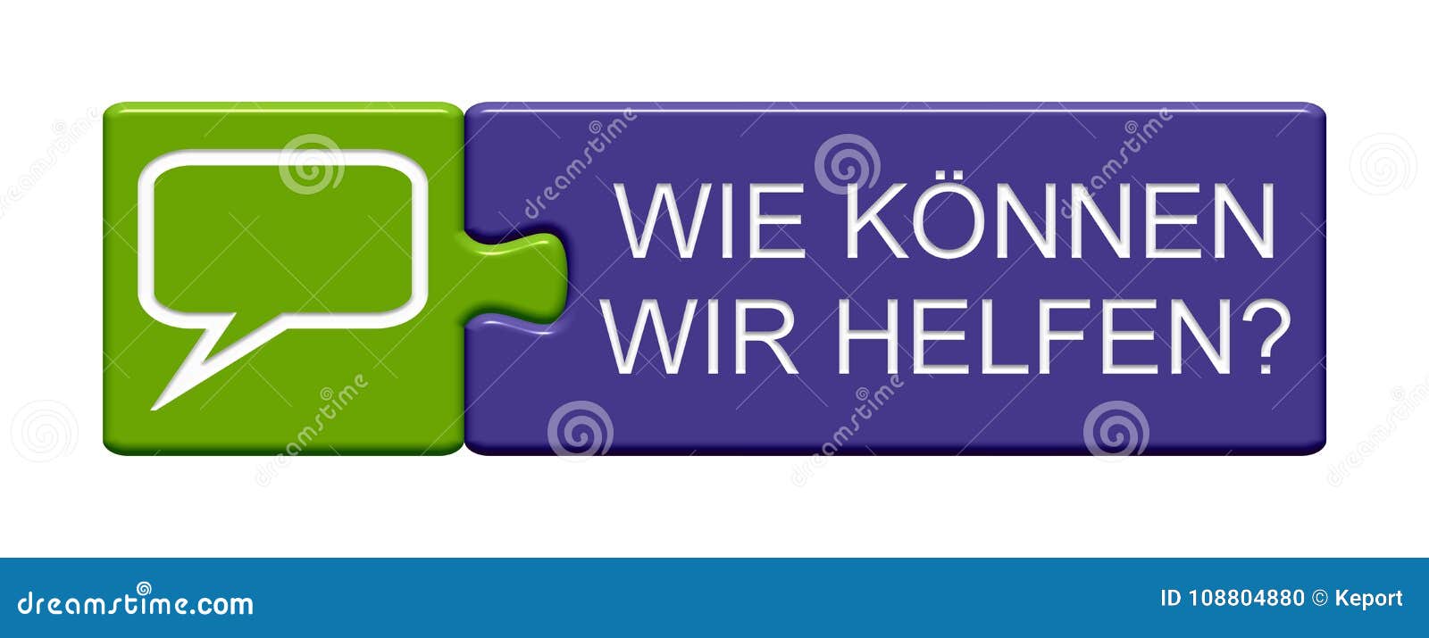 Puzzle Button: How Can we Help? German Stock Illustration ...