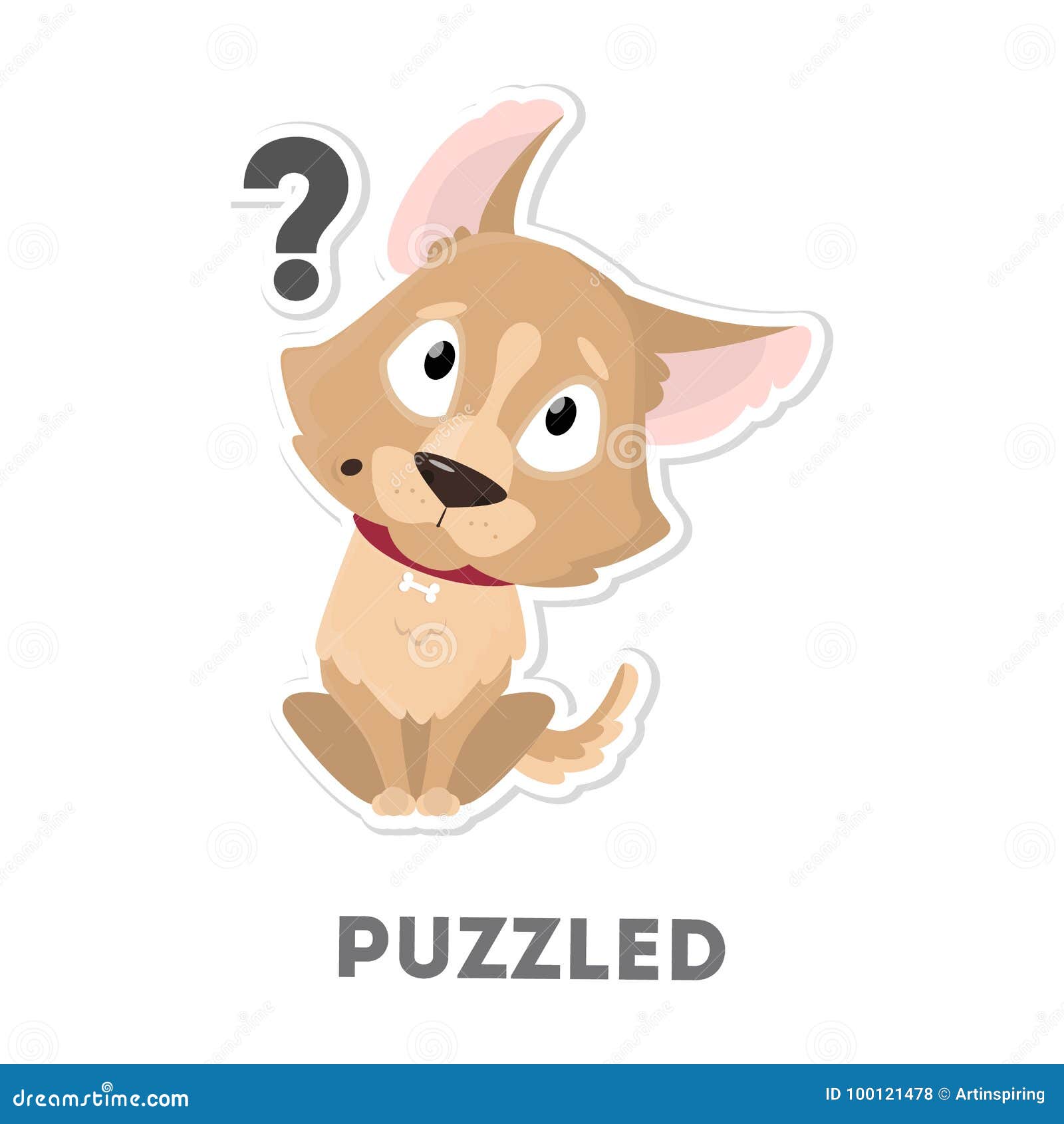 Isolated puzzled dog. stock vector. Illustration of design - 100121478
