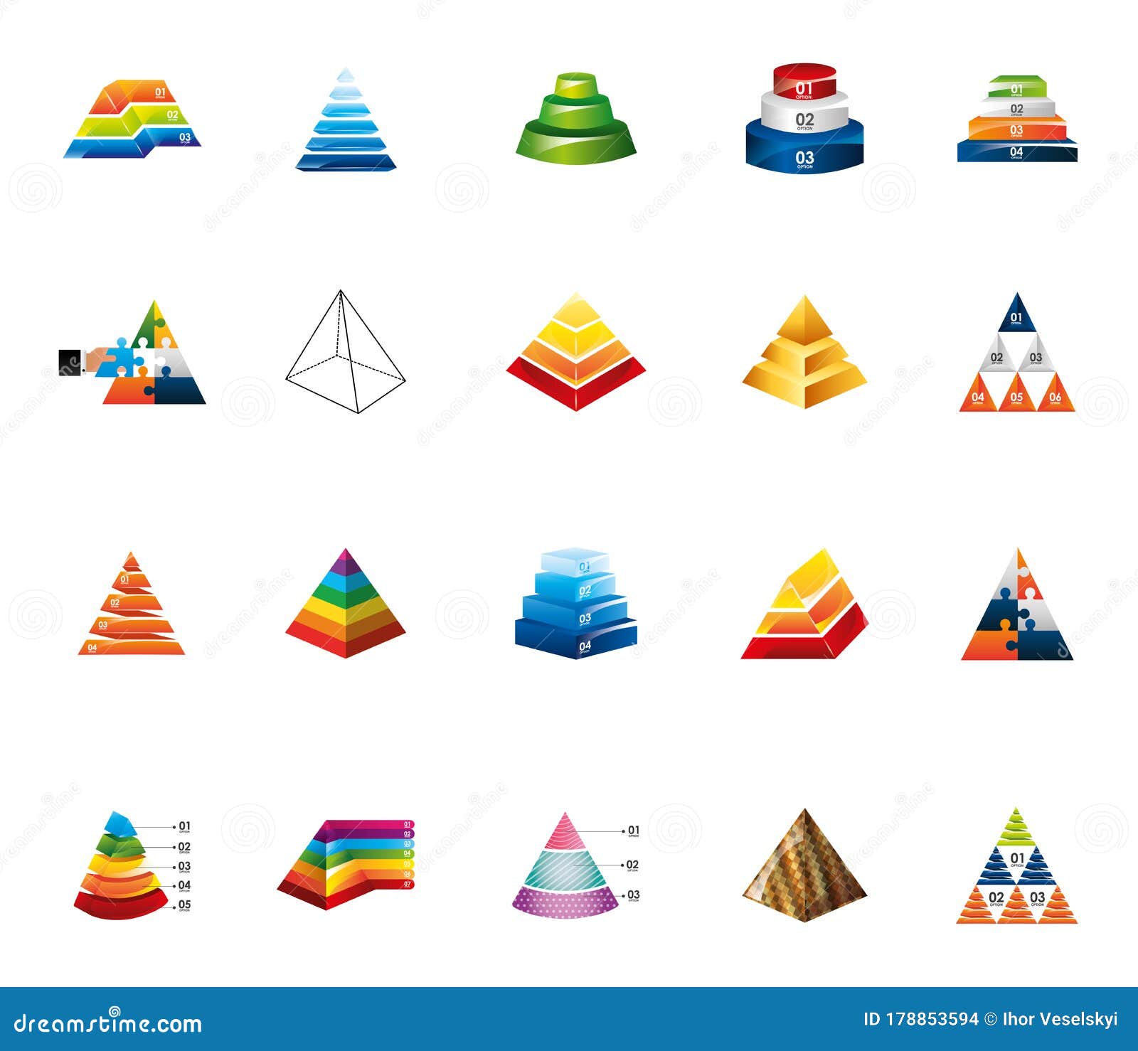 Isolated Pyramid Infographic Icon Set Vector Design Stock Illustration ...