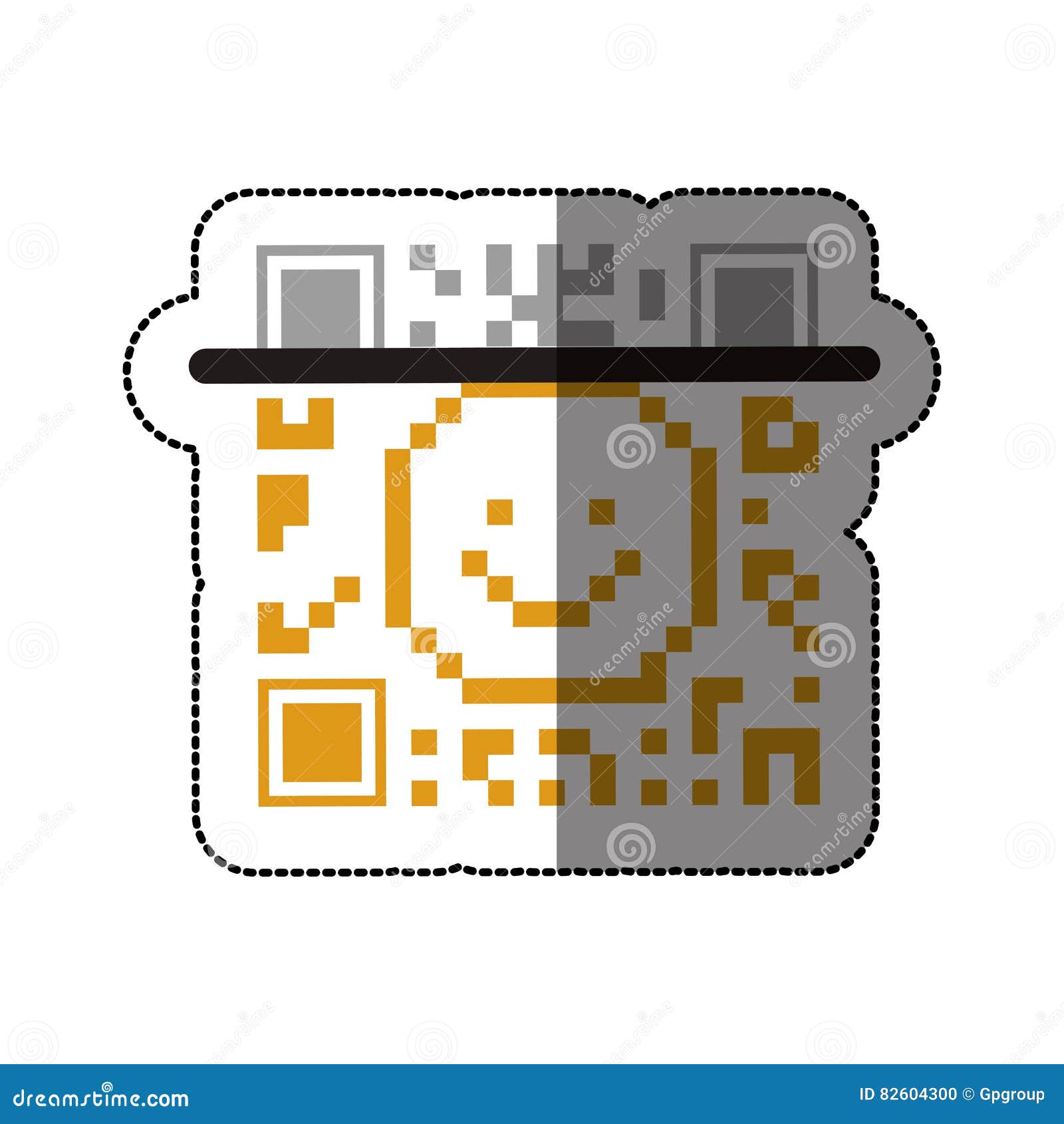 Isolated qr code design stock illustration. Illustration of phone ...