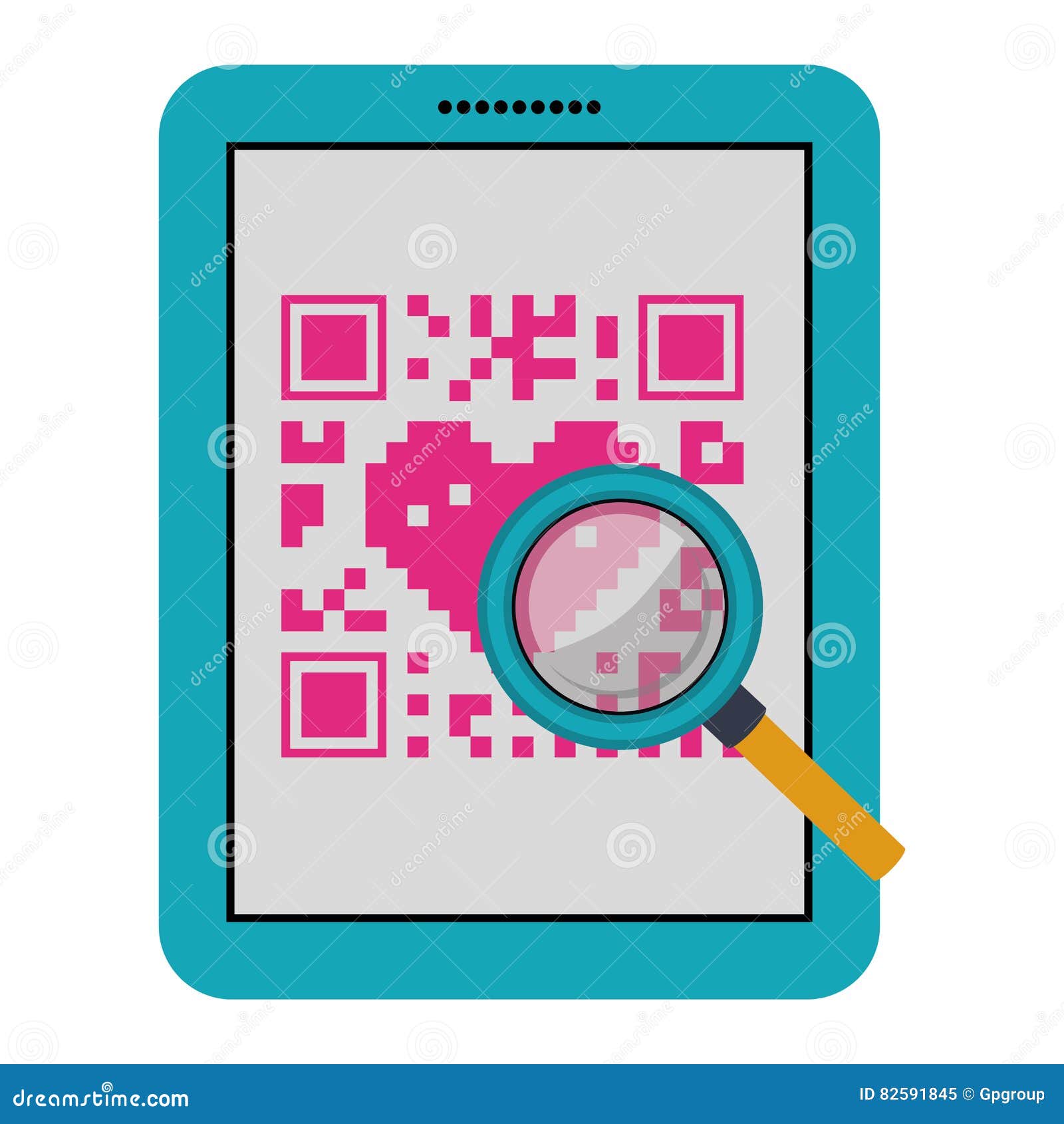 Isolated Qr Code and Tablet Design Stock Vector - Illustration of shop ...