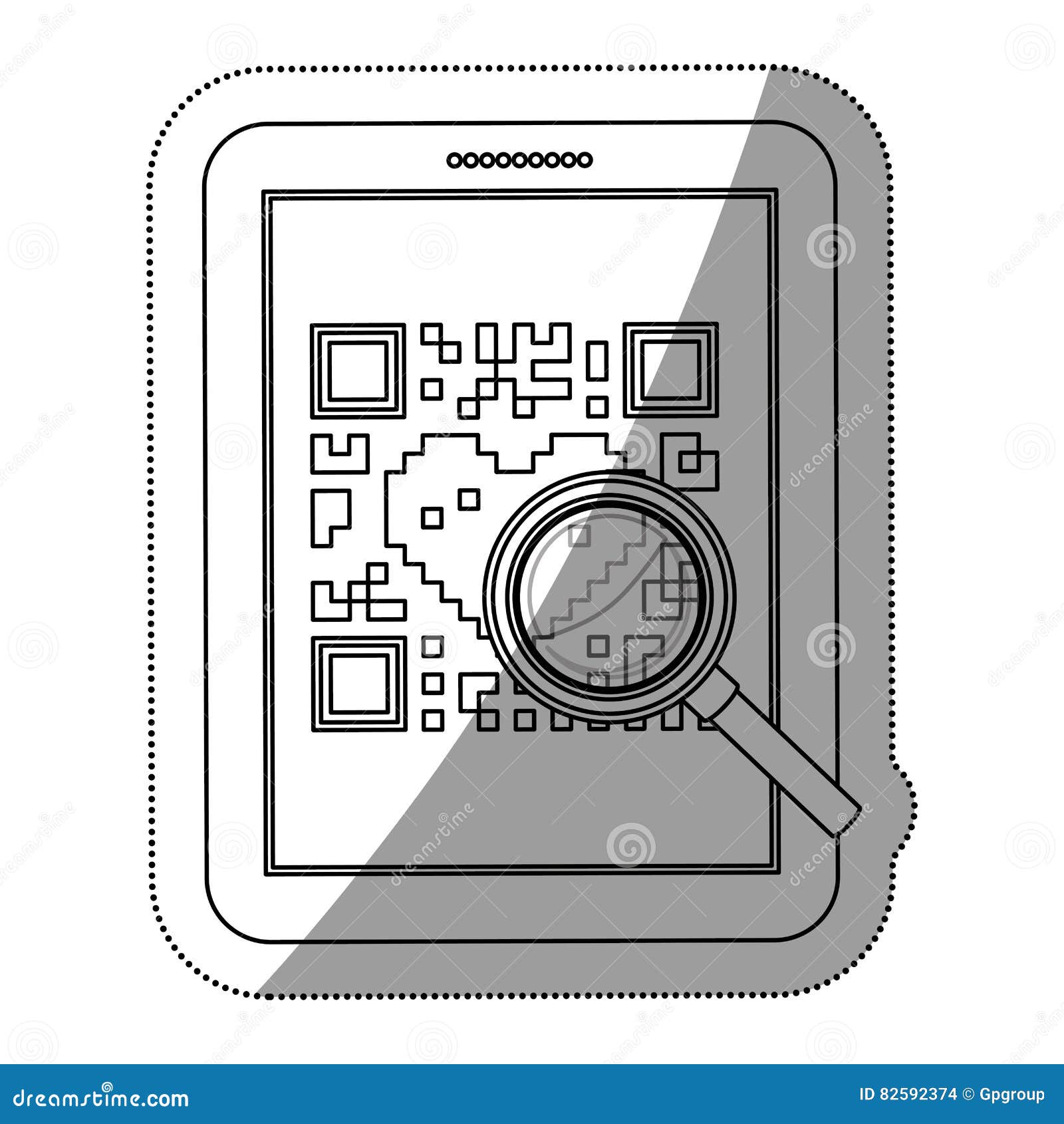 Isolated Qr Code and Tablet Design Stock Vector - Illustration of code ...