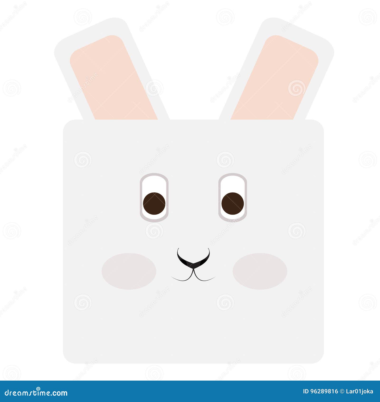 Isolated rabbit face stock vector. Illustration of head - 96289816