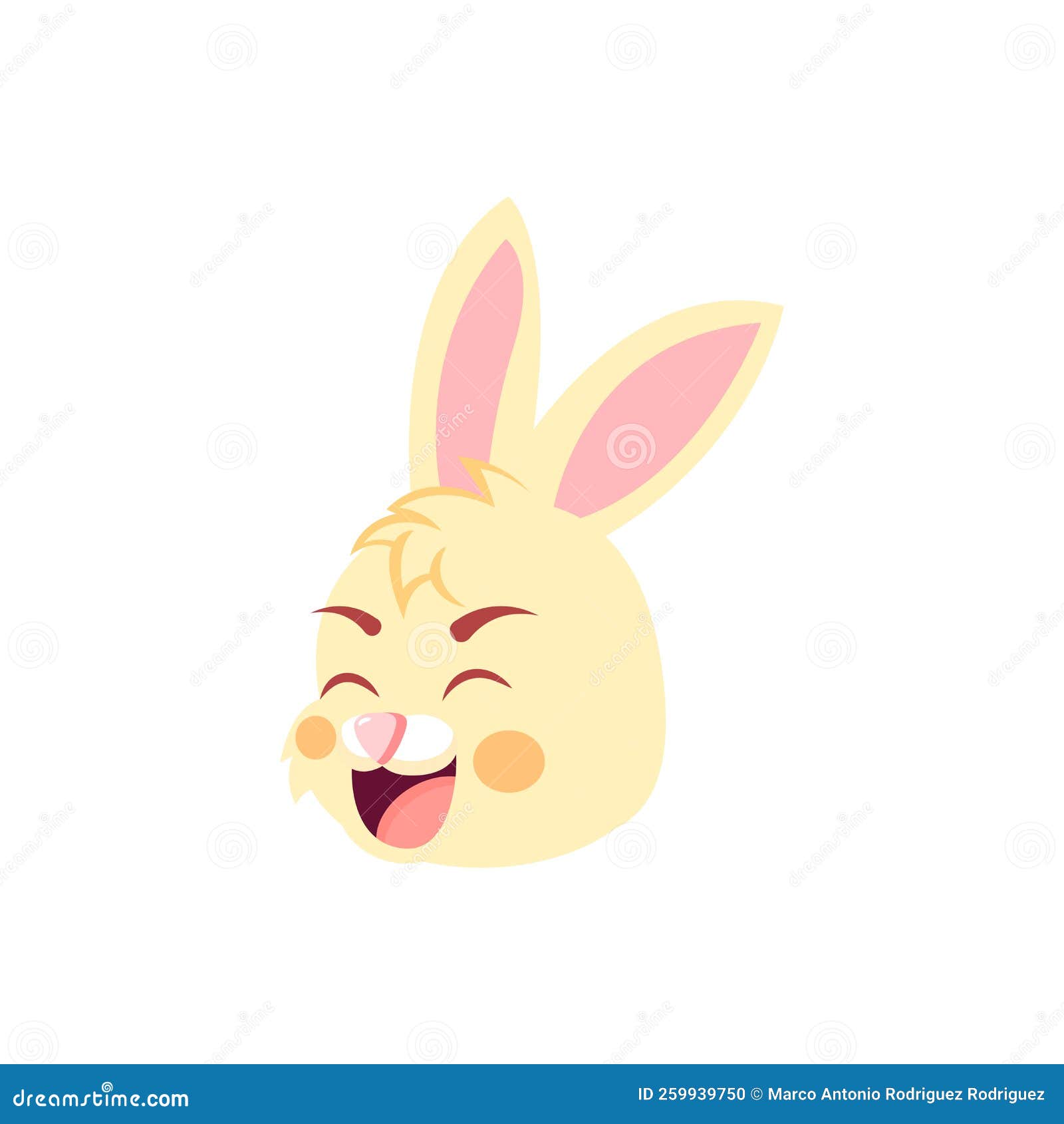 Isolated Rabbit Head Animated Vector Illustration Stock Vector ...