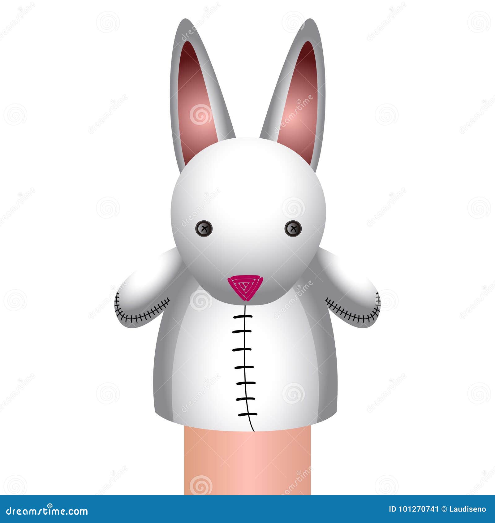 Rabbit Puppet On A Green Background Cartoon Vector | CartoonDealer.com ...