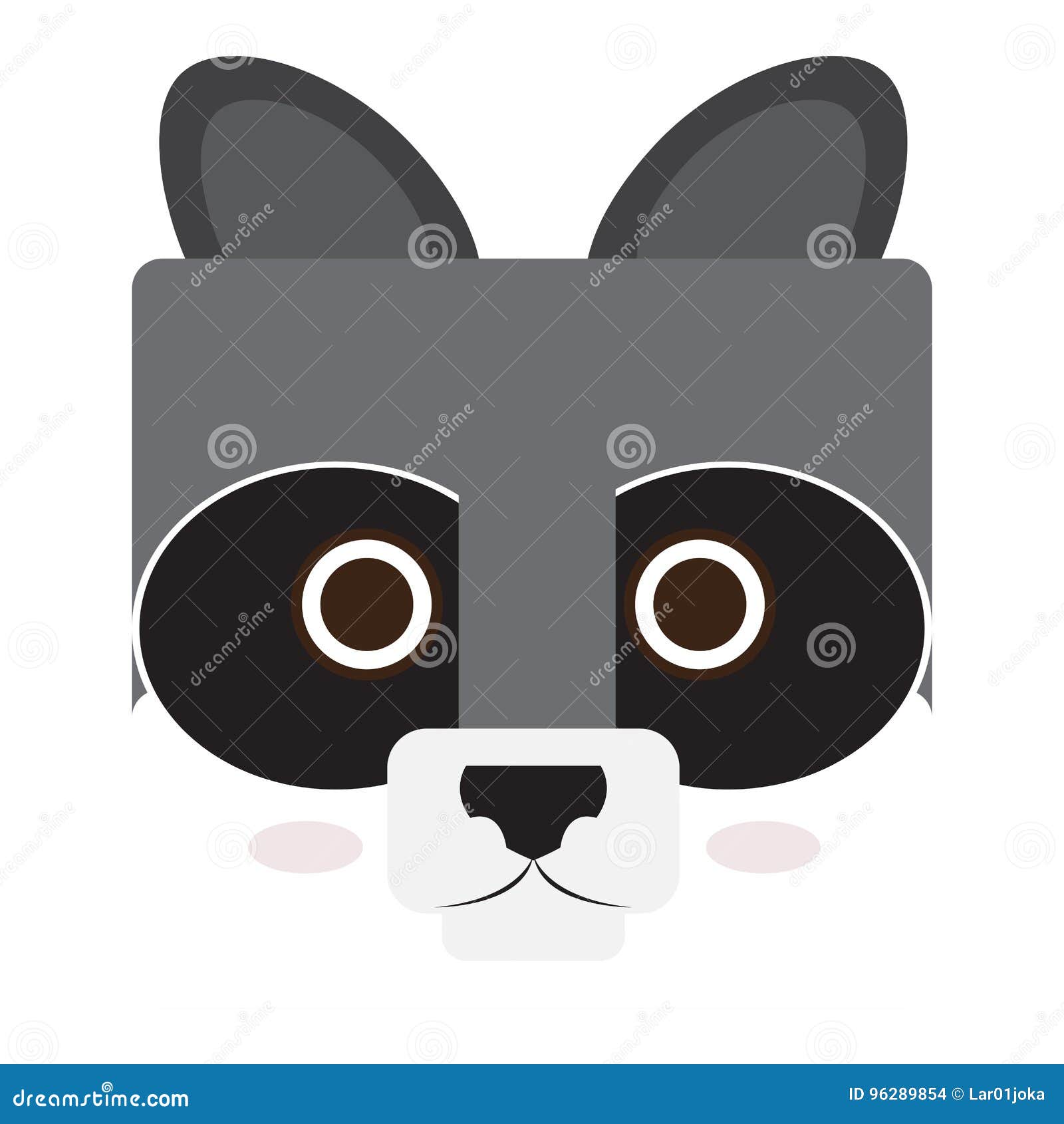 Isolated raccoon face stock vector. Illustration of color - 96289854