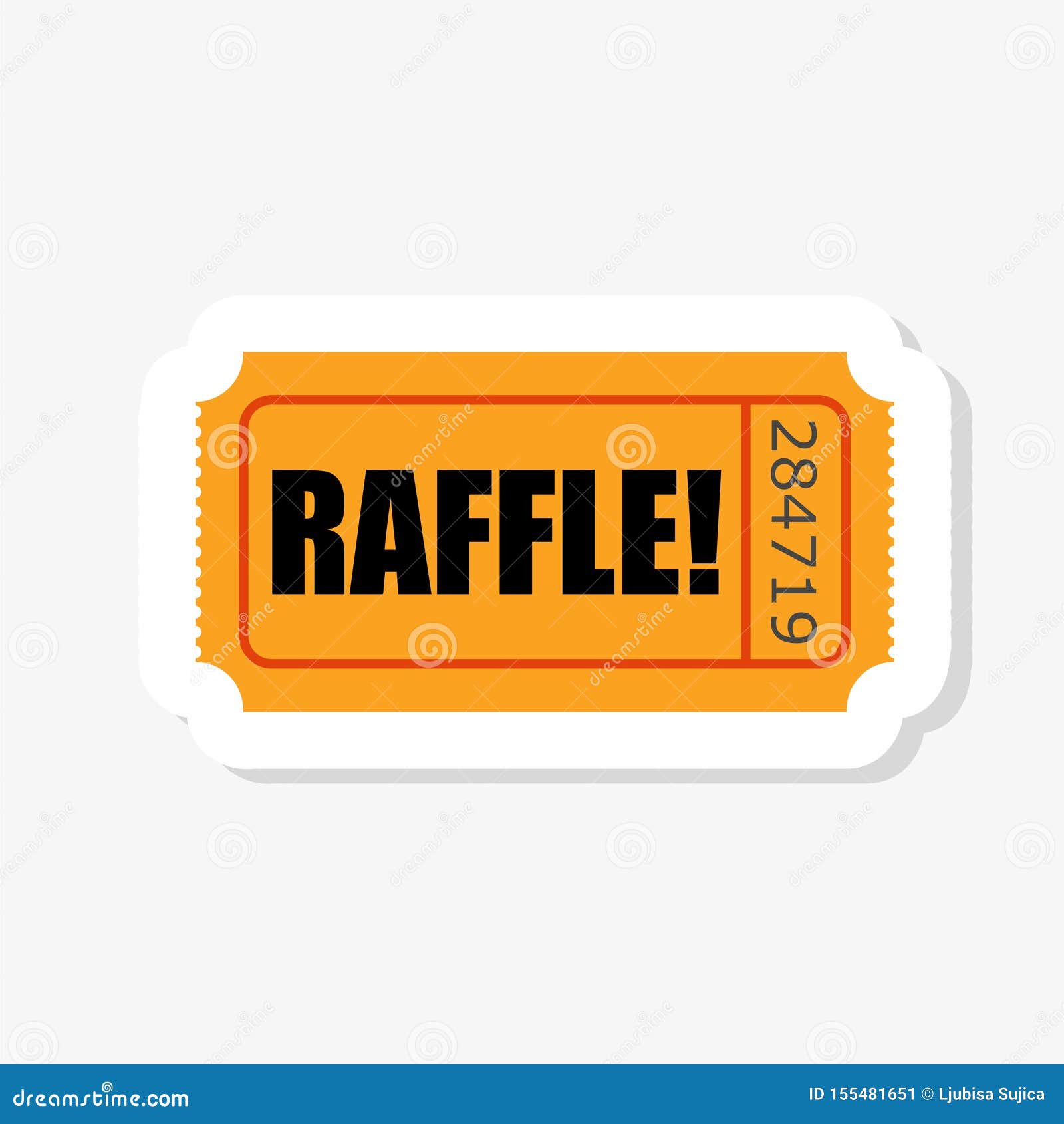 Isolated Raffle Ticket Sticker Icon Stock Illustration - Illustration ...