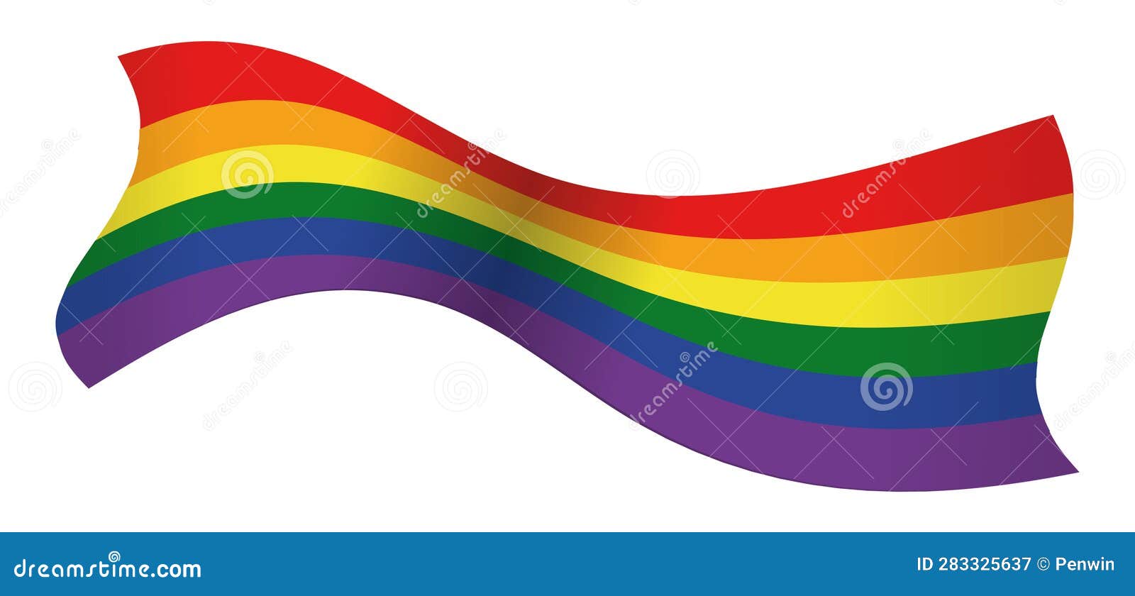 Isolated Rainbow Flag with Waving Effect in Gradient Style, Vector ...