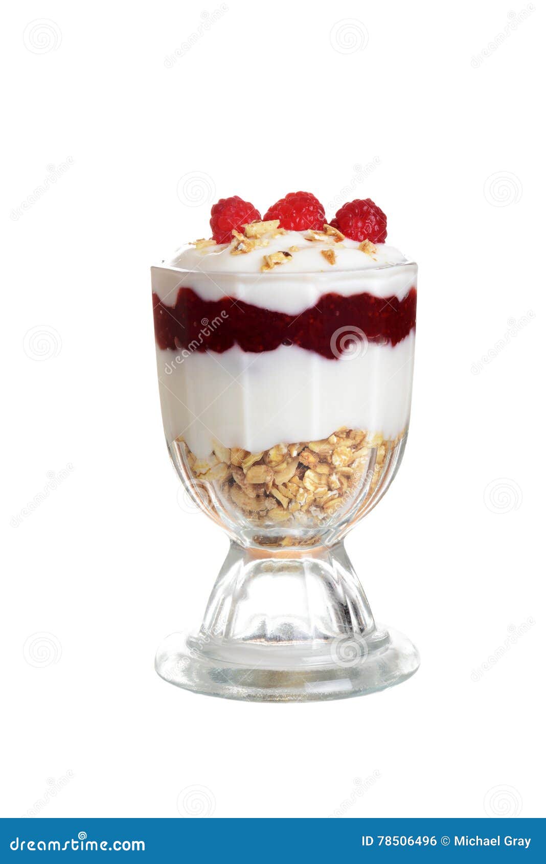 Isolated Raspberry Vanilla Parfait Stock Photo - Image of layered ...