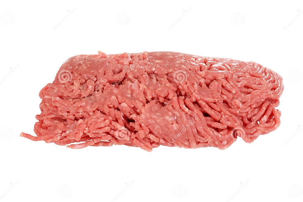 Isolated raw ground beef stock photo. Image of round - 29772554
