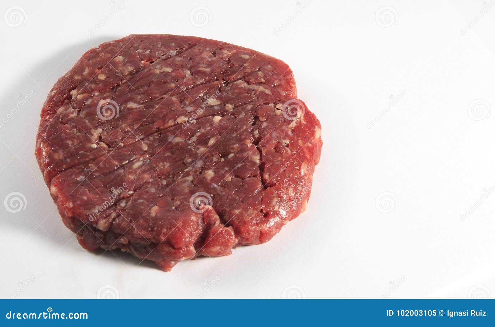 Isolated raw hamburger stock image. Image of fork, junk - 102003105