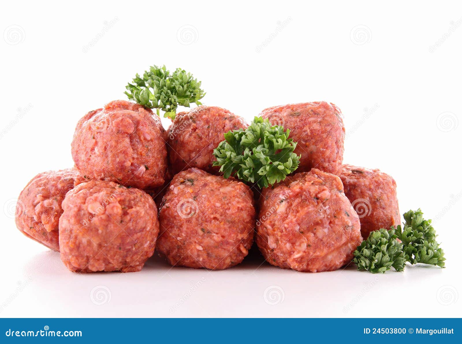 Isolated Raw Meatballs on White Stock Photo - Image of edible, minced ...