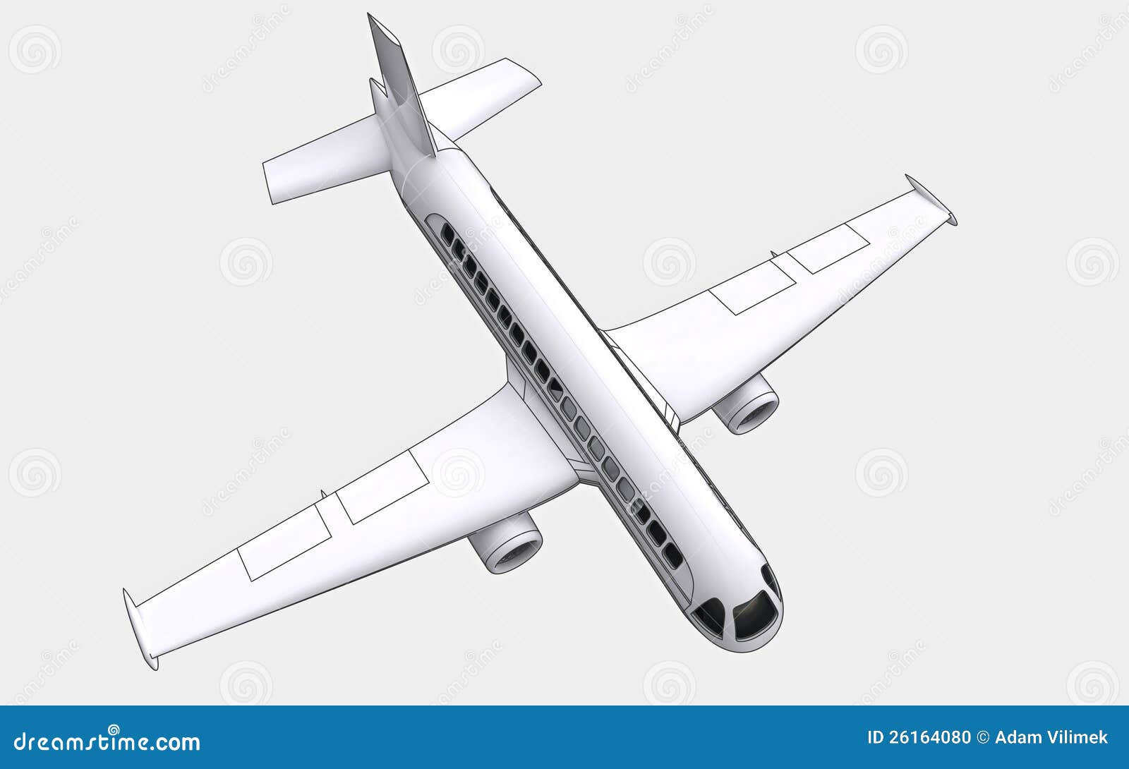Isolated Real Shaded Airplane Flight Top Capture Stock Illustration ...
