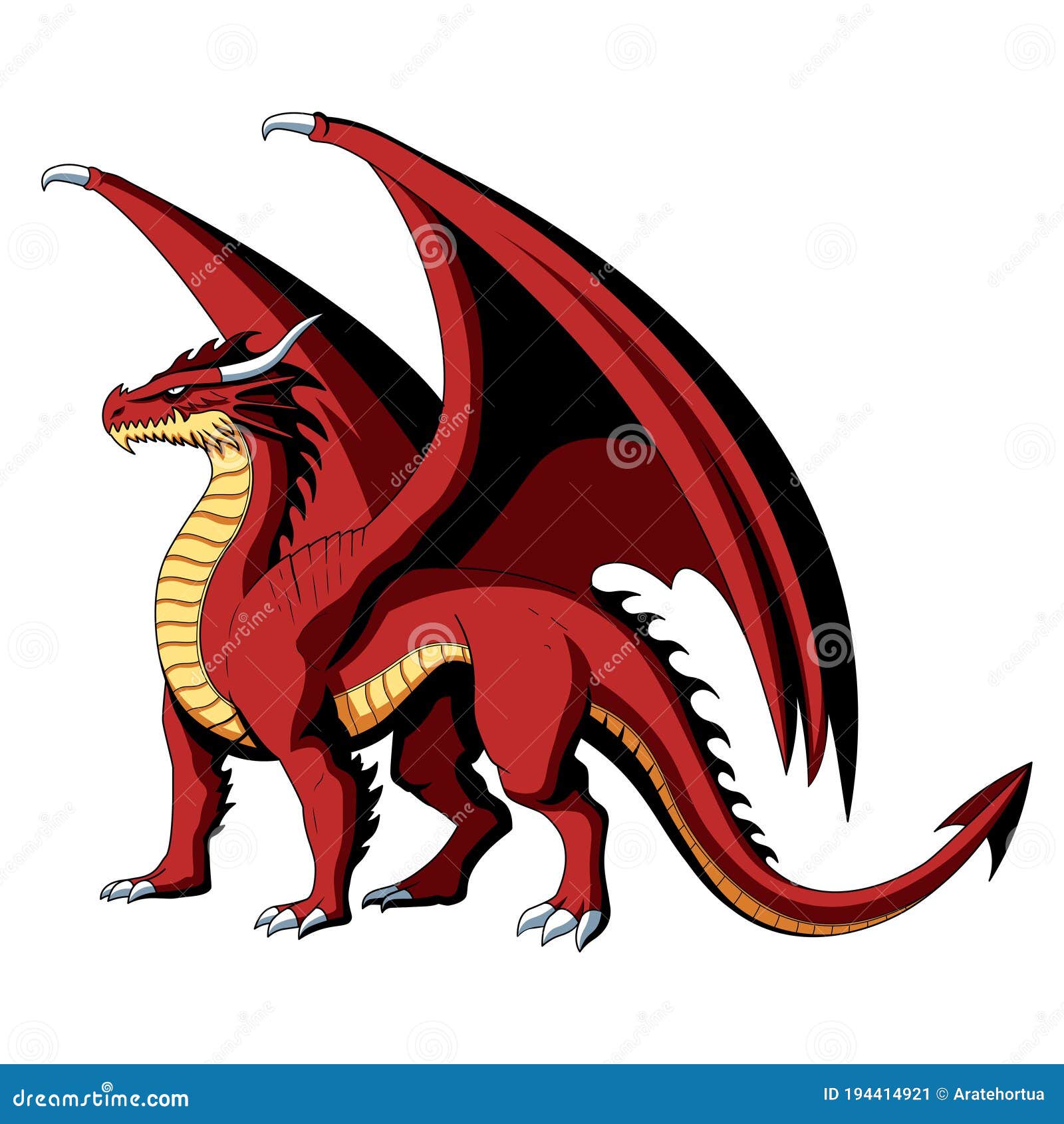 Isolated realistic dragon stock vector. Illustration of beast - 194414921