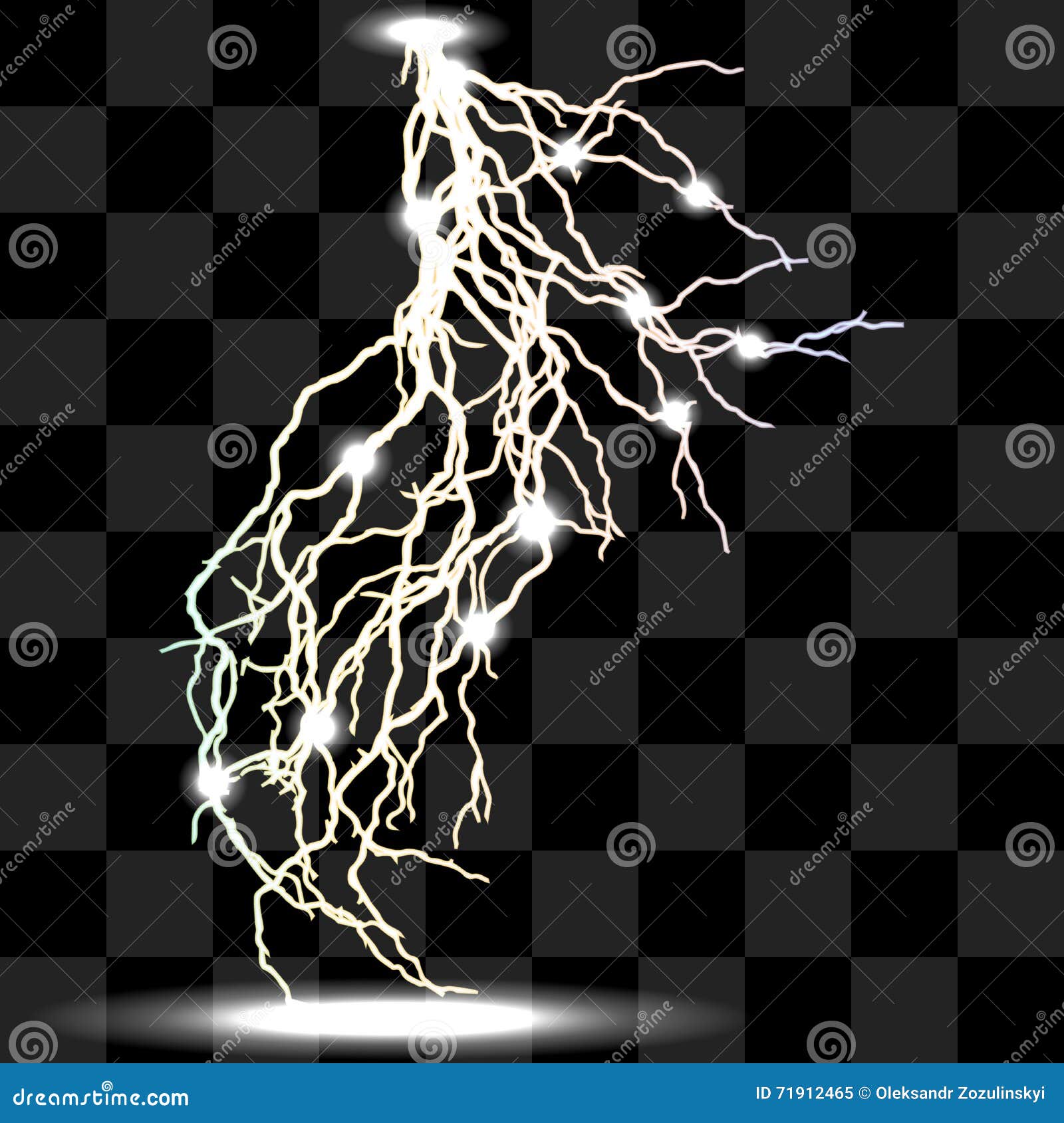 Isolated Realistic Lightnings with Transparency Stock Illustration ...